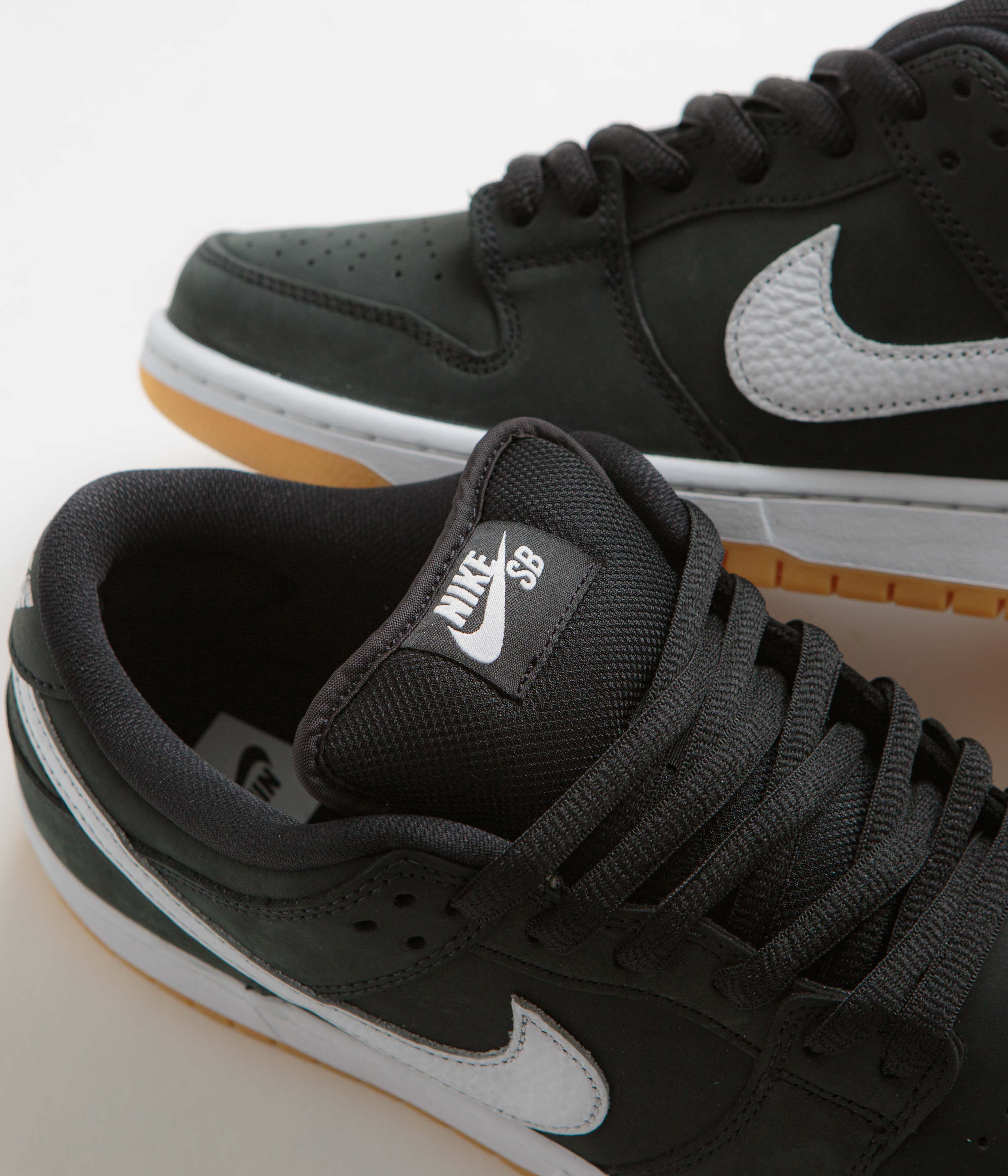 Nike SB Dunk Low Pro Shoes - Black / White - Black - Gum Light Brown ...