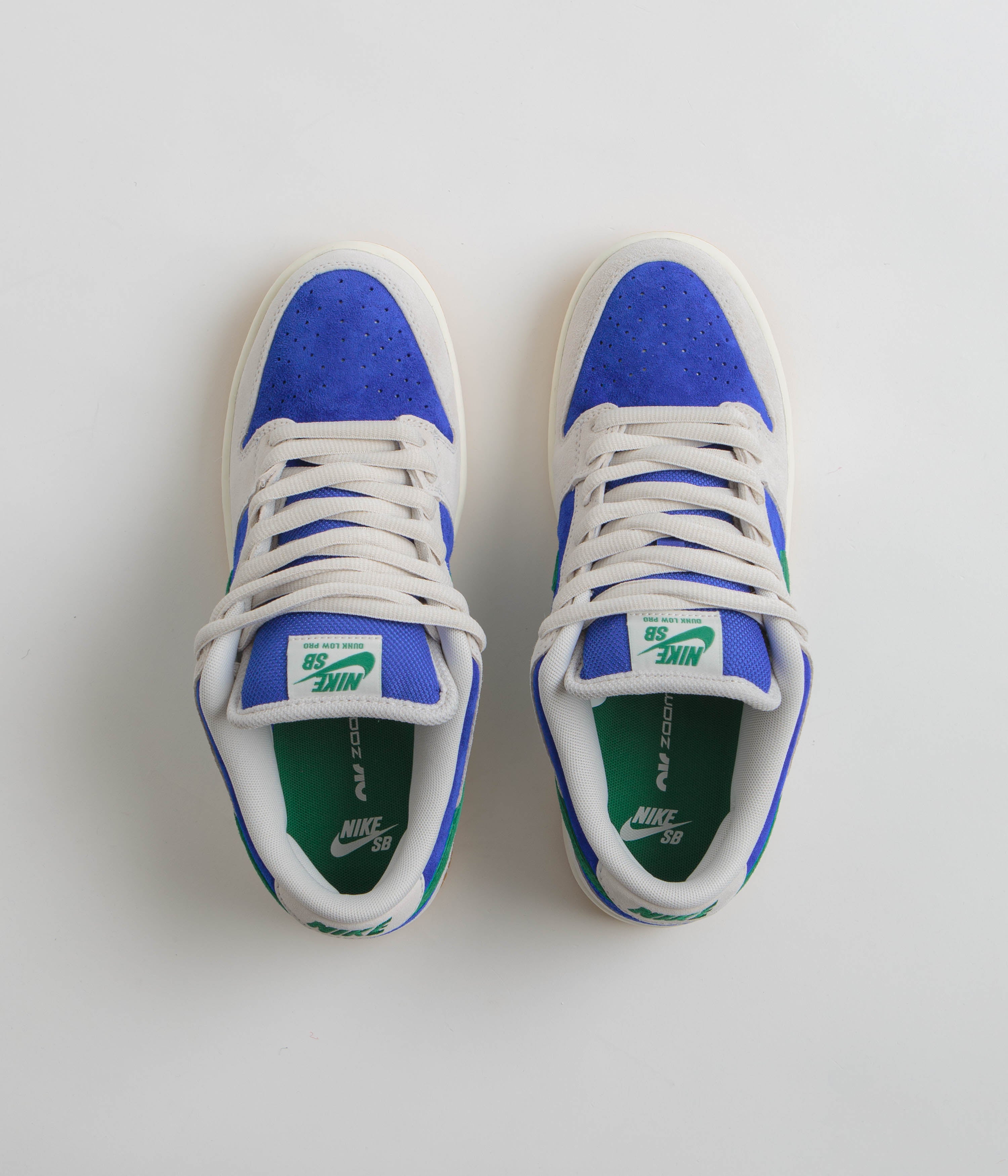 Nike SB Dunk Low Pro Shoes - Phantom / Malachite - Hyper Royal | Flatspot