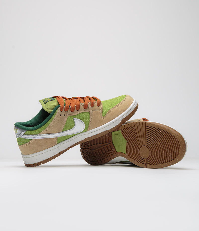 Nike SB Dunk Low Pro 'Escargot' Shoes - Sesame / Metallic Silver - Pea ...