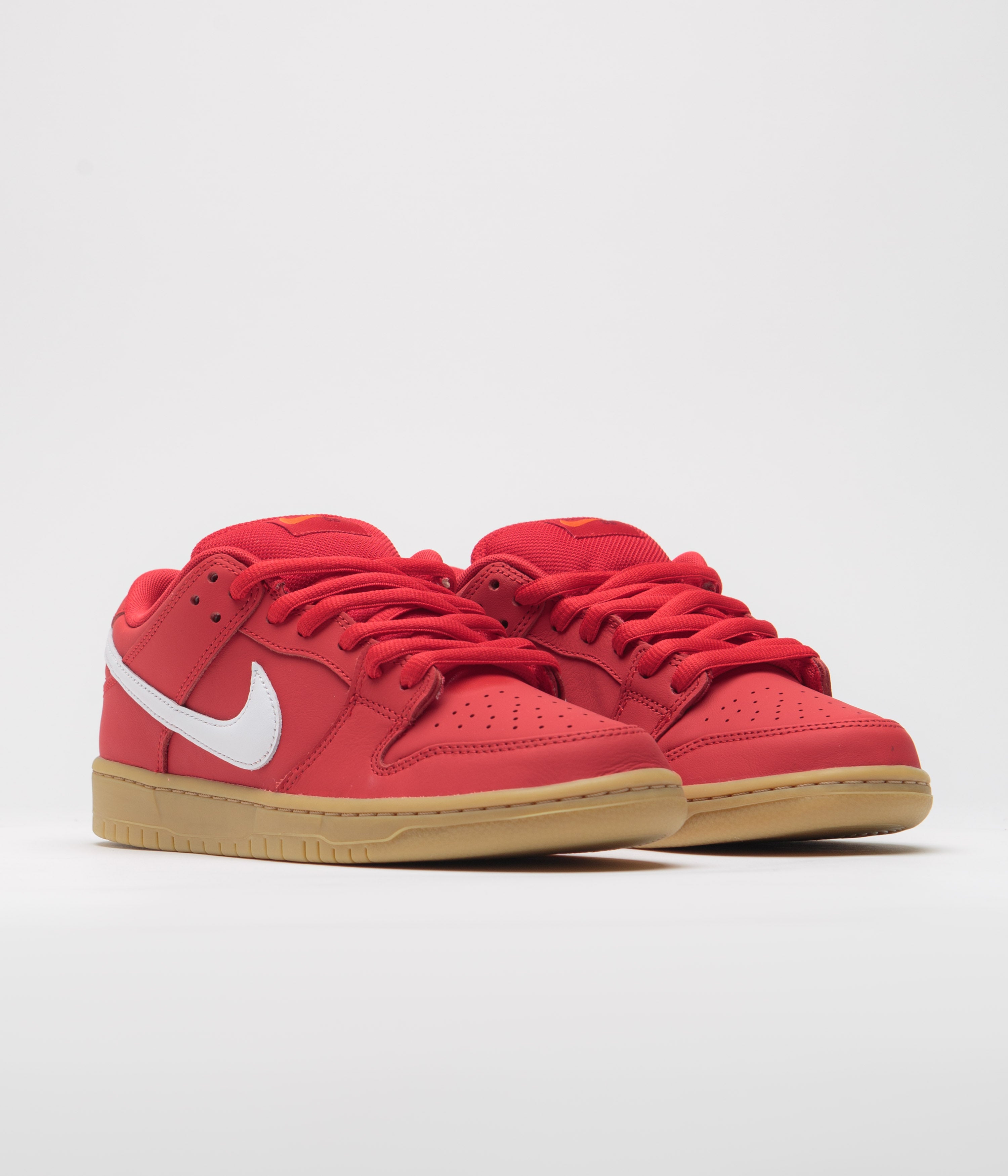 Nike SB Orange Label Dunk Low Pro Shoes - University Red / White - Uni ...