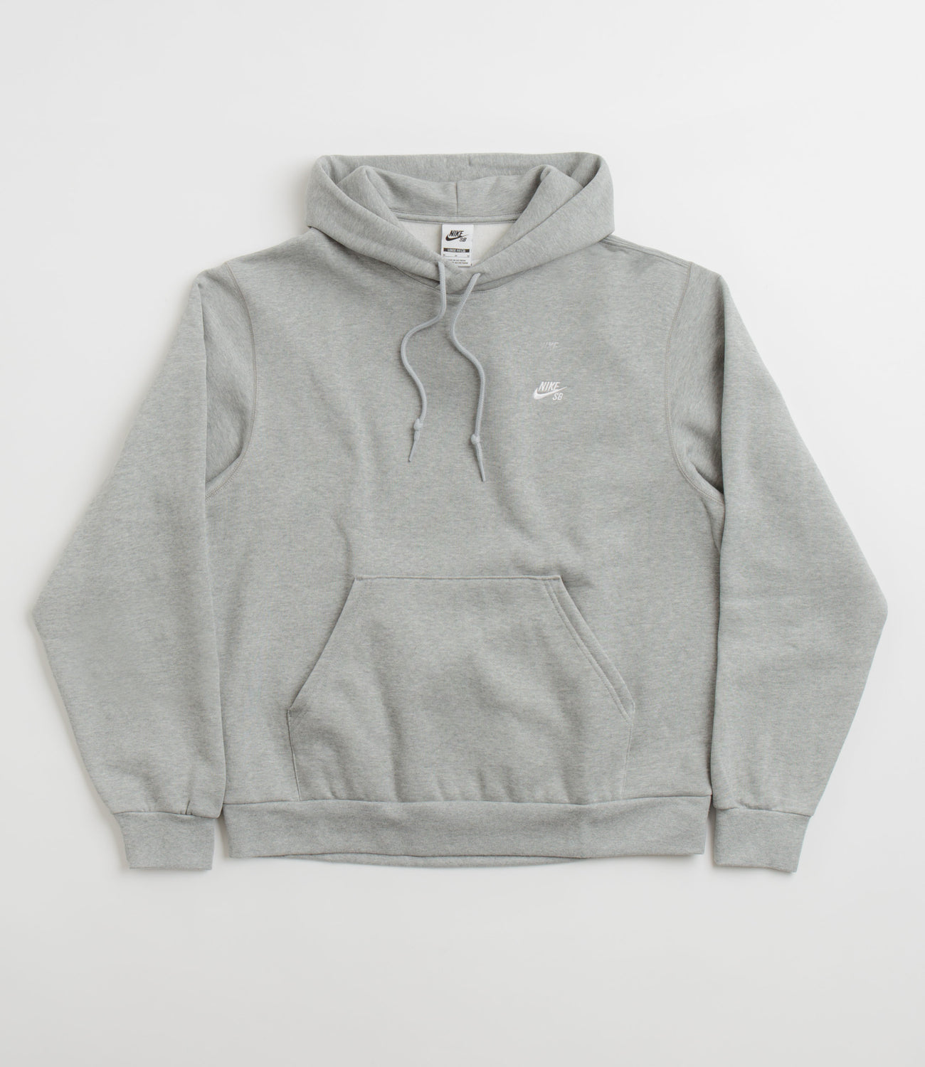 Nike SB Essential Small Logo Hoodie - Dark Grey Heather / White | Flatspot