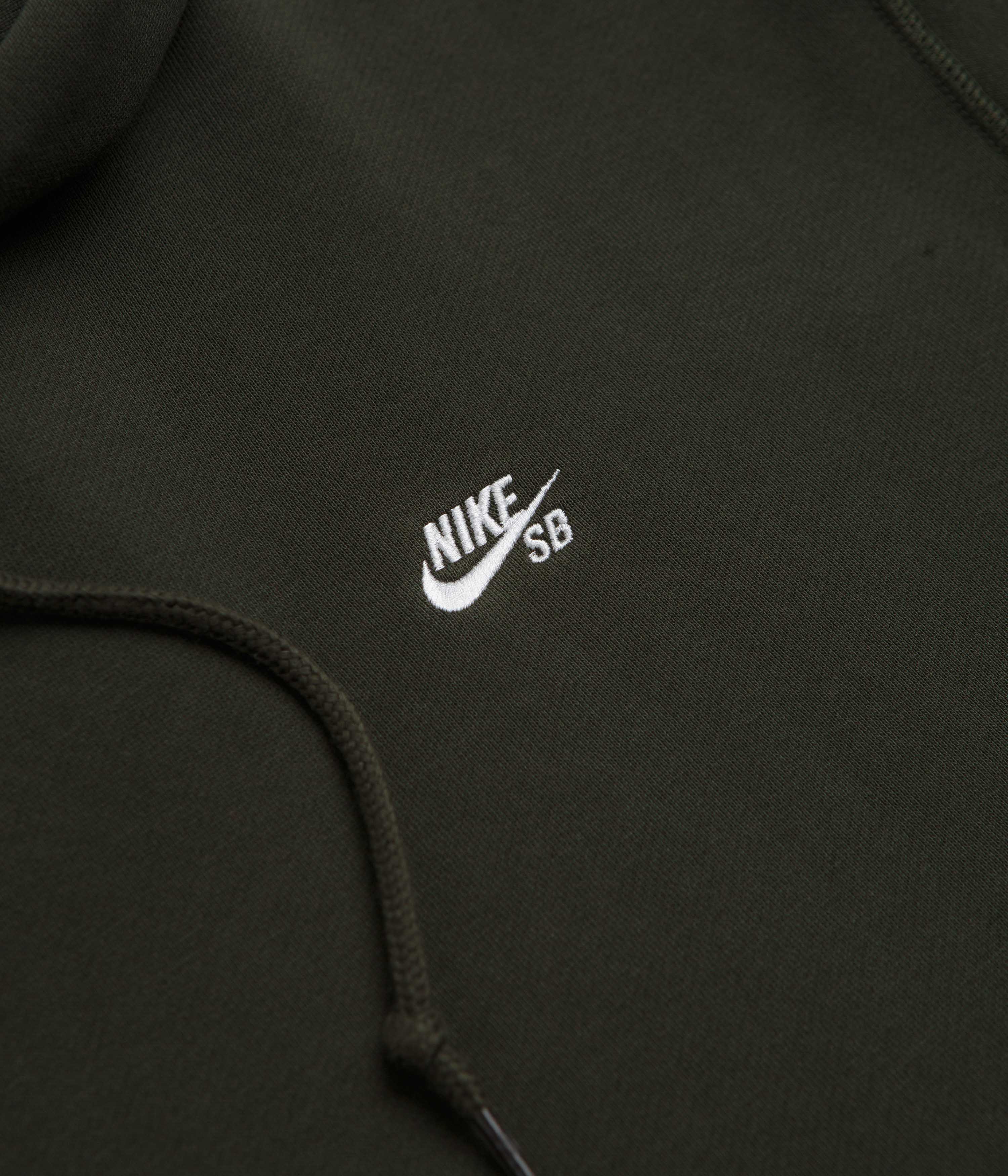 Nike SB Essential Small Logo Hoodie - Sequoia / White | Flatspot