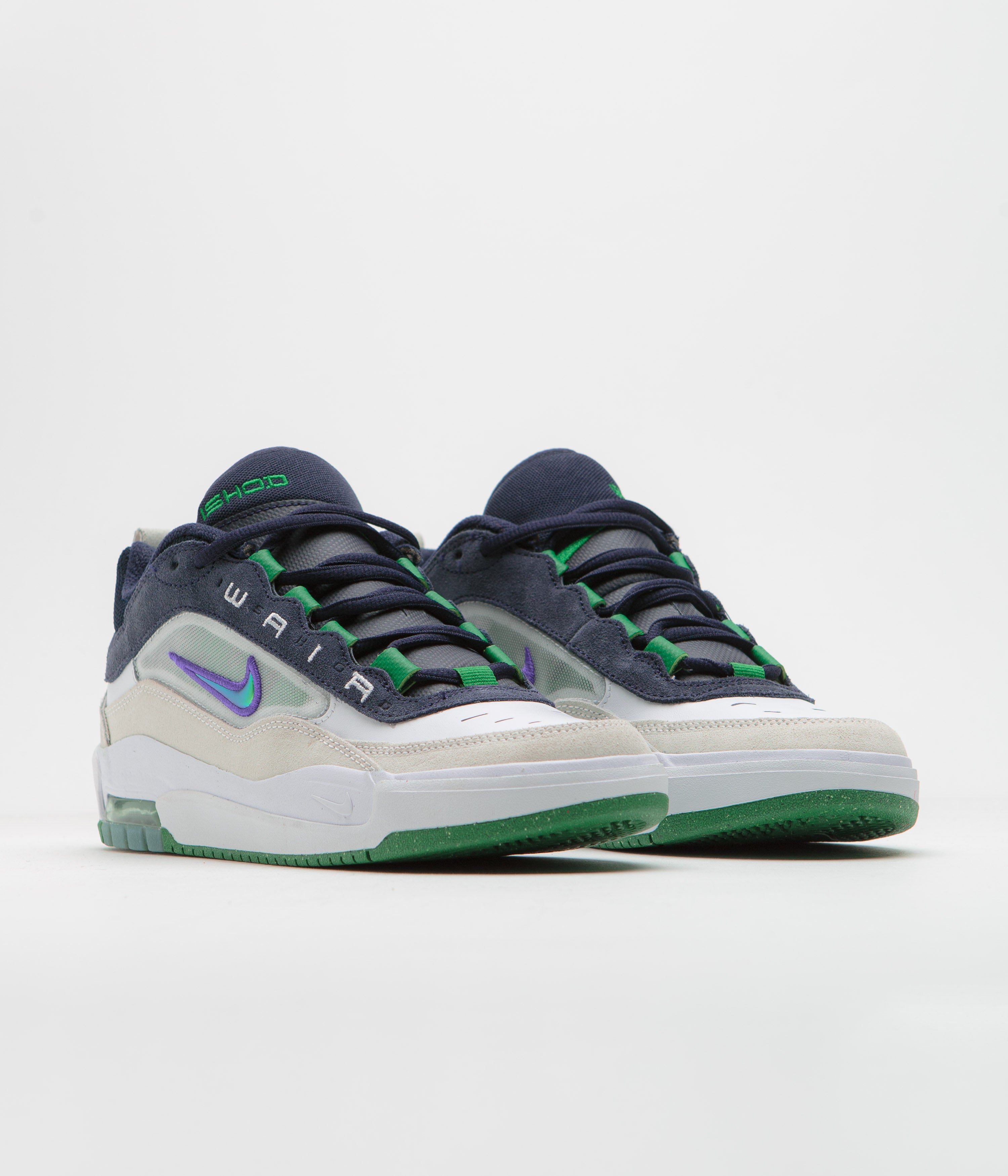 Nike SB Air Max Ishod Shoes - White / Persian Violet - Obsidian - Pine ...