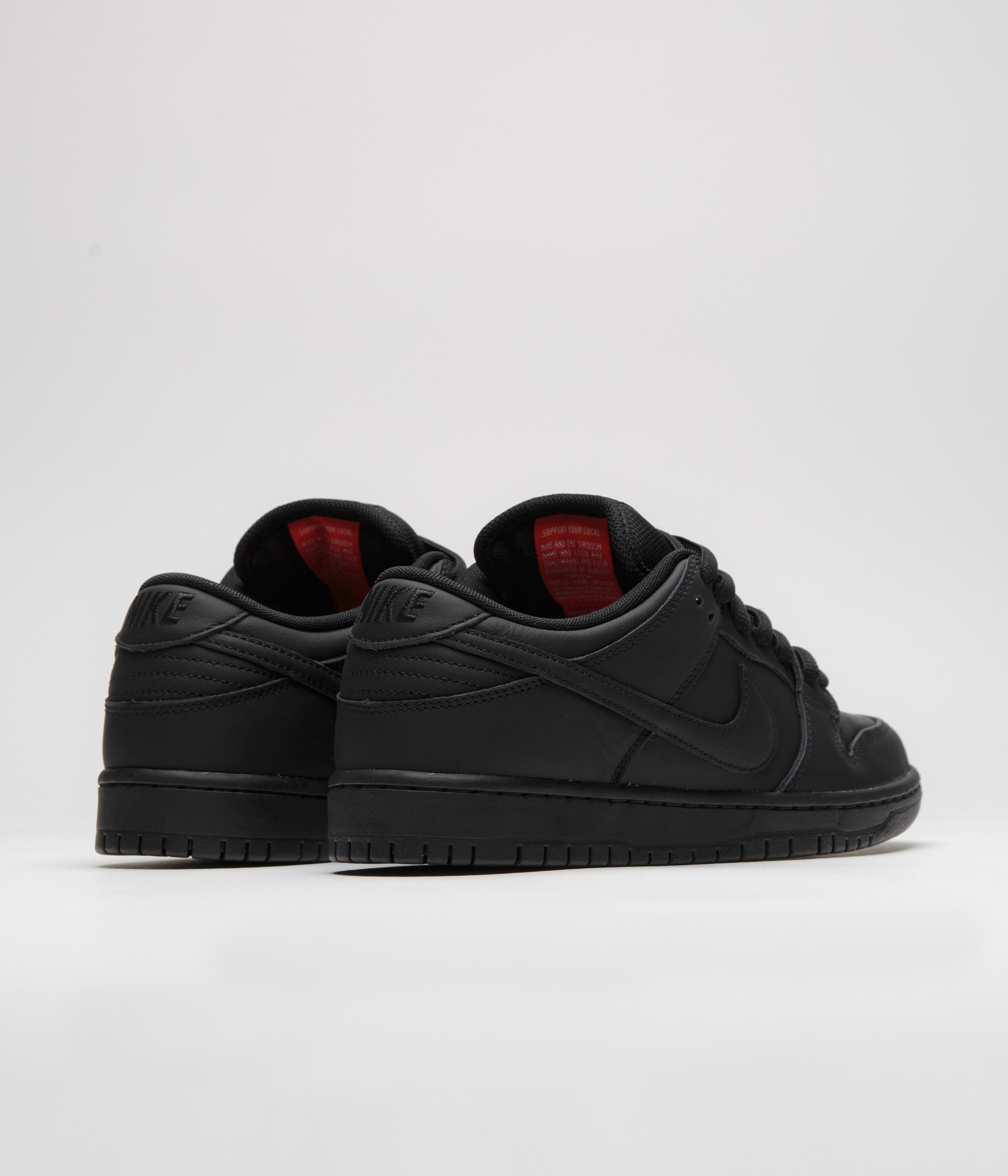 Nike SB Orange Label Dunk Low Pro Shoes - Black / Black - Black - Blac ...