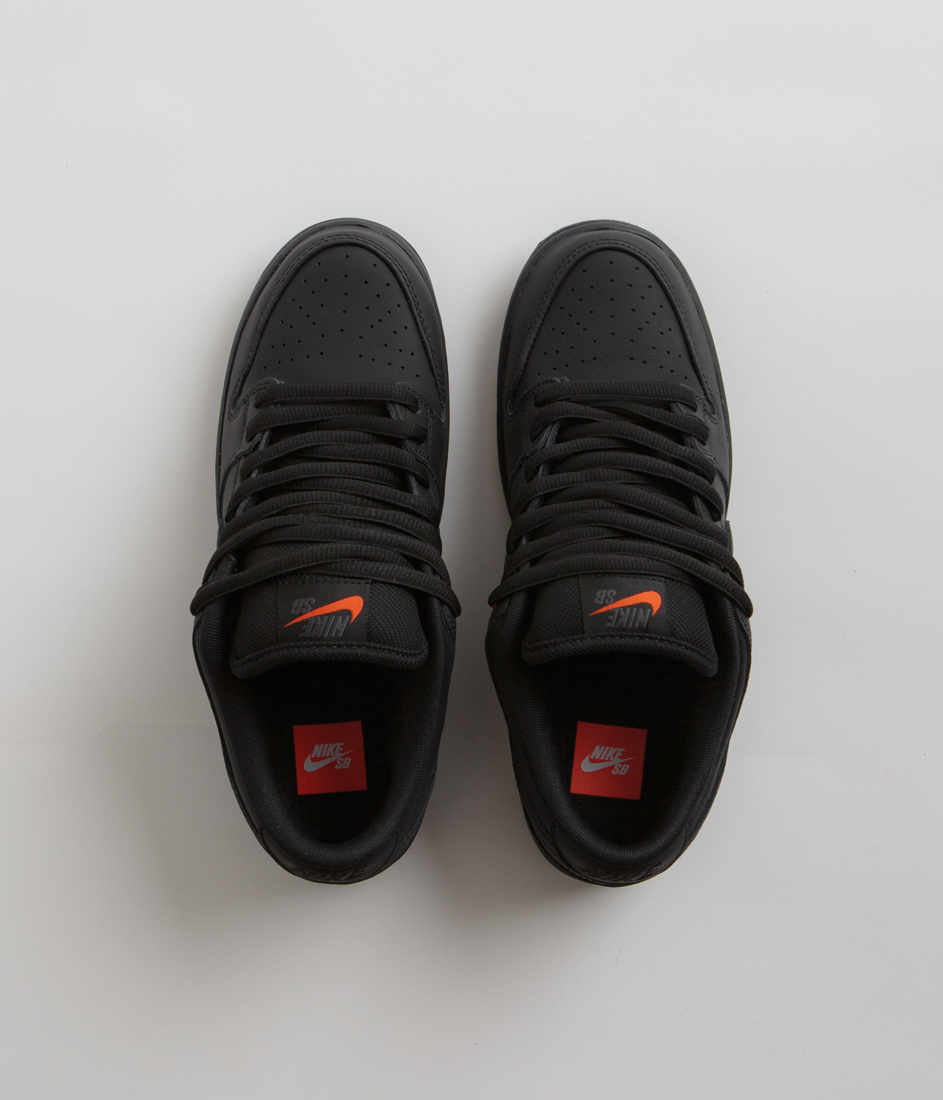 Nike SB Orange Label Dunk Low Pro Shoes - Black / Black - Black - Blac ...