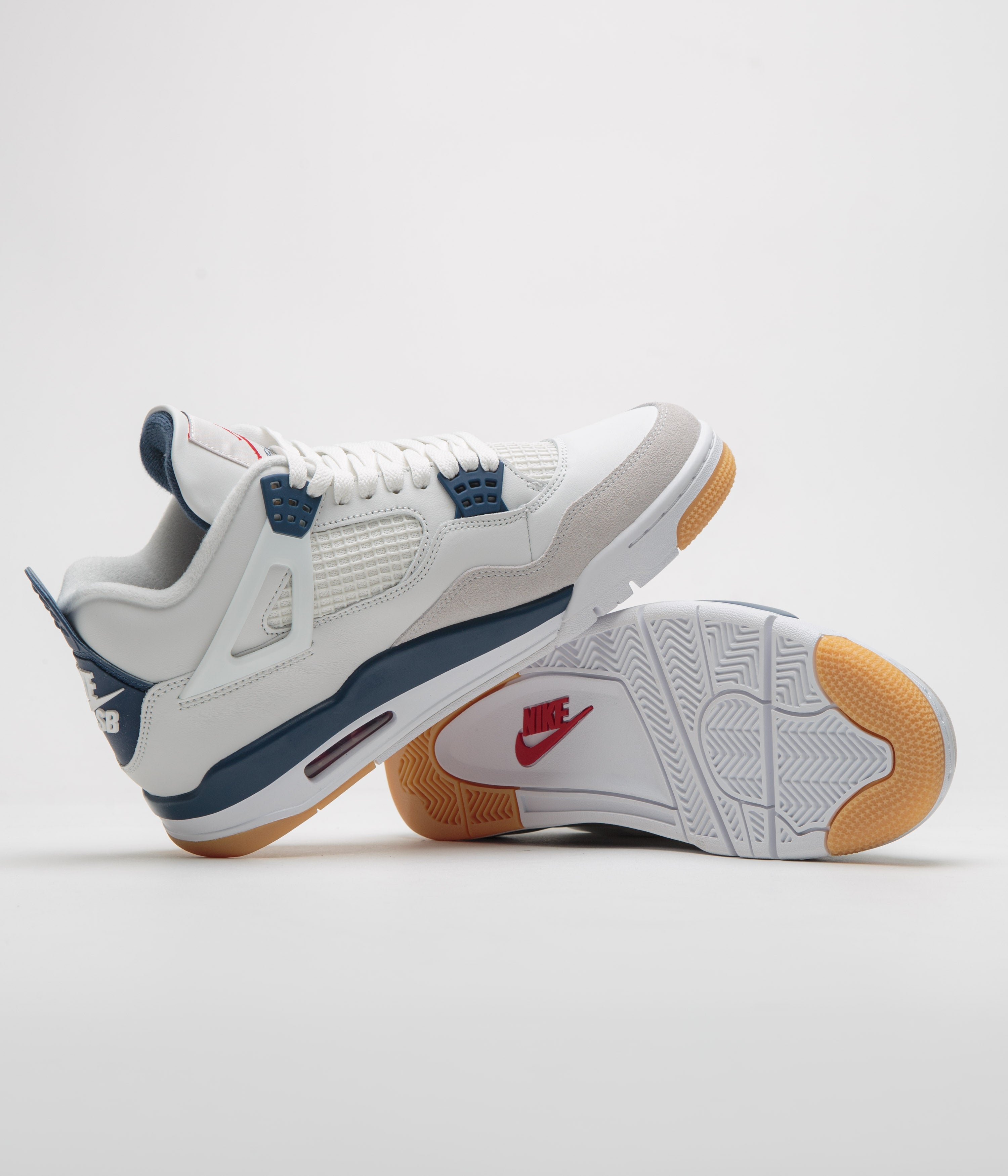 Nike SB x Air Jordan 4 Shoes - Summit White / White - Navy - Neutral G ...