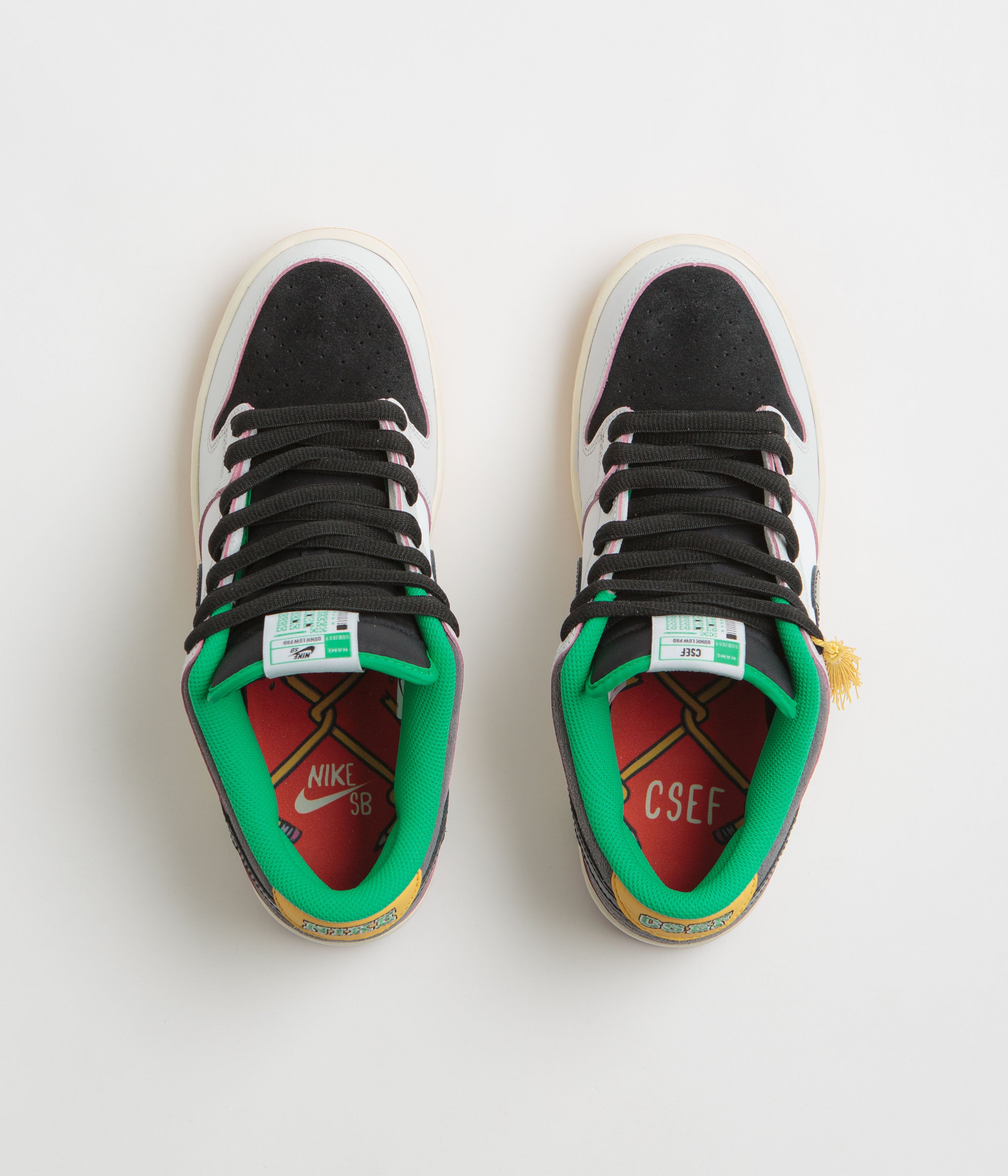 Nike SB x CSEF Dunk Low Pro Shoes - Summit White / Black - White - Iro ...