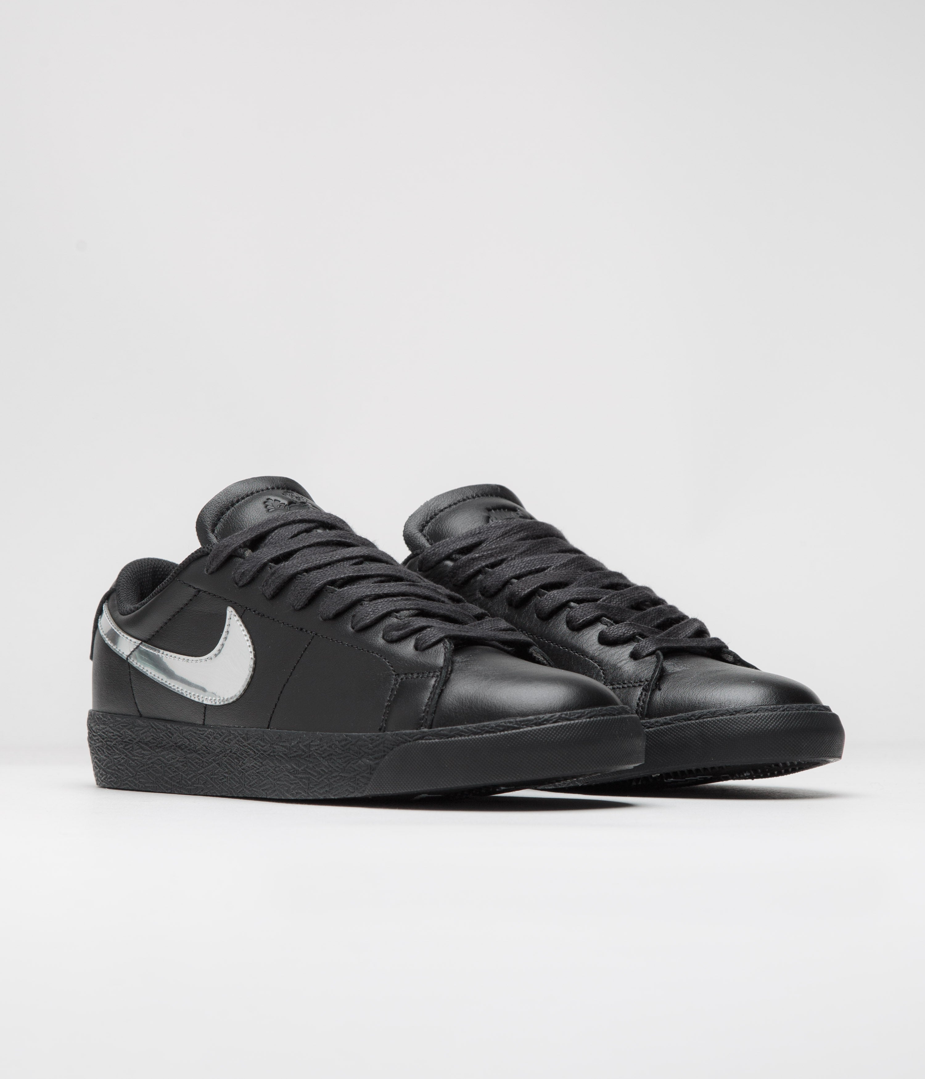 Nike SB x Dancer Skateboards Blazer Low Shoes - Black / Metallic Silve ...