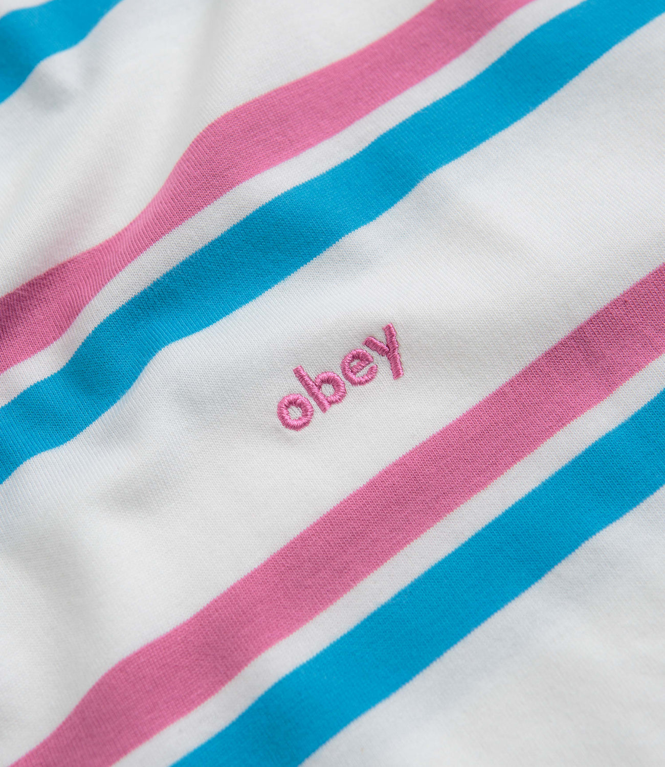 Obey Distance Stripe T-Shirt - White Multi | Flatspot