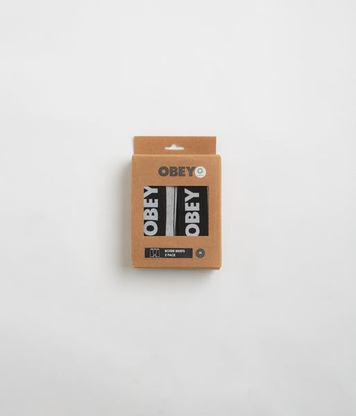 Obey Established Work Boxers (2 Pack) - Ash Grey | Flatspot