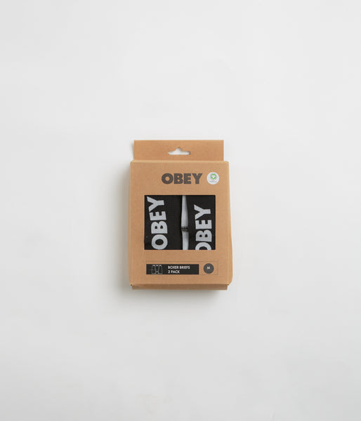 Obey Established Work Boxers (2 Pack) - Black | Flatspot