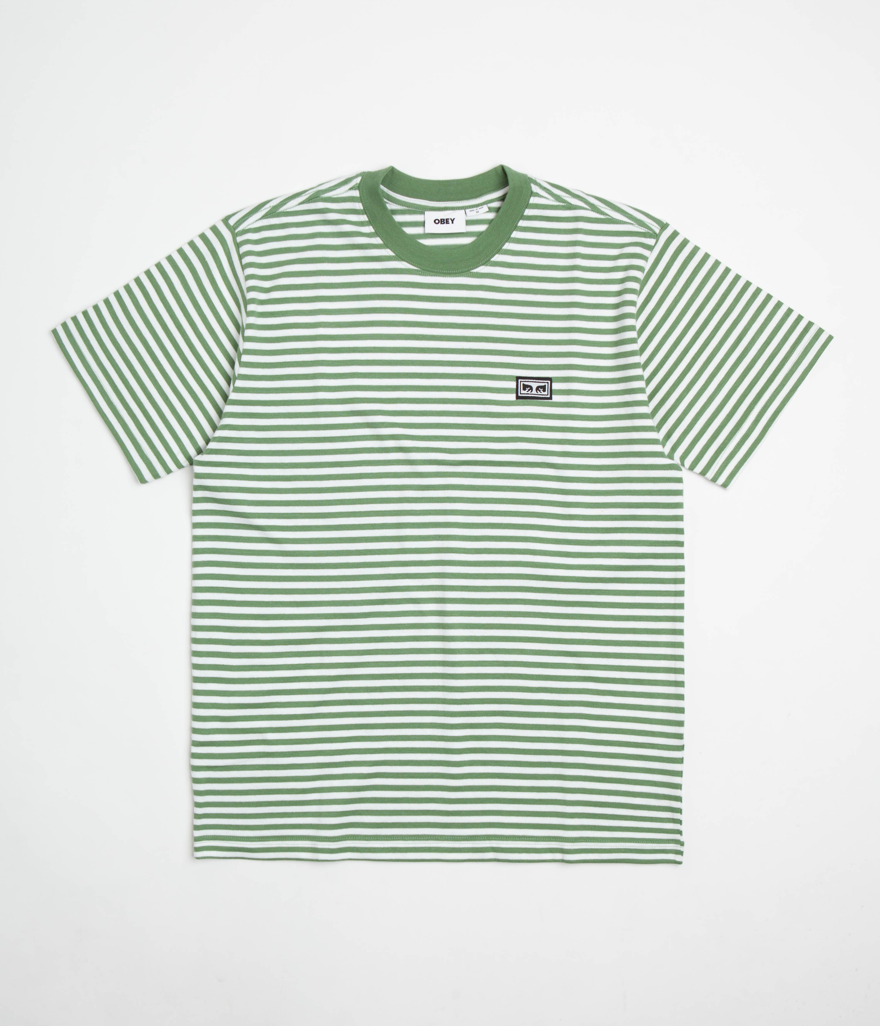 Obey Established Works Eyes Stripe T-Shirt - Jade | Flatspot