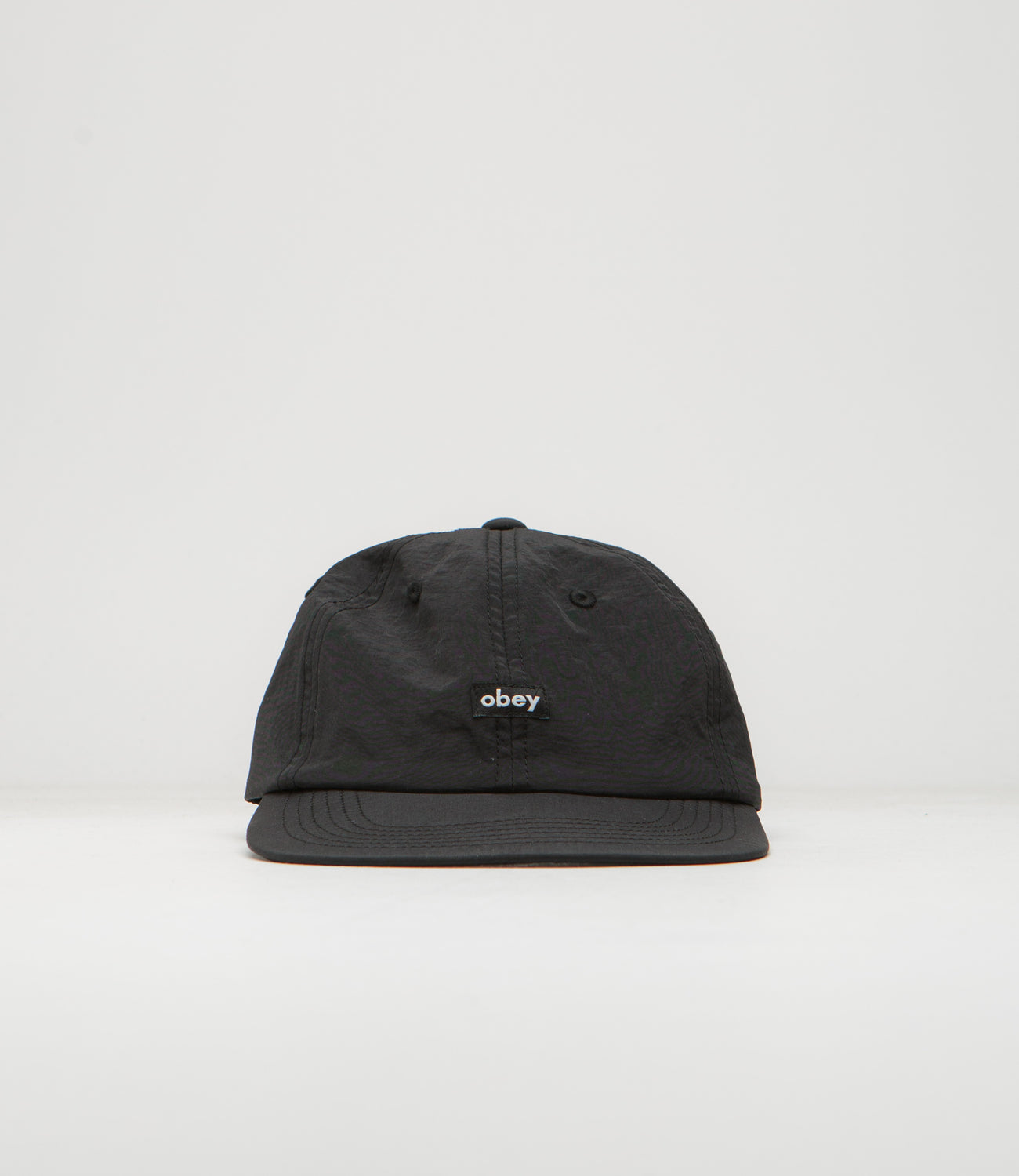 Obey Lowercase Nylon Cap - Black | Flatspot