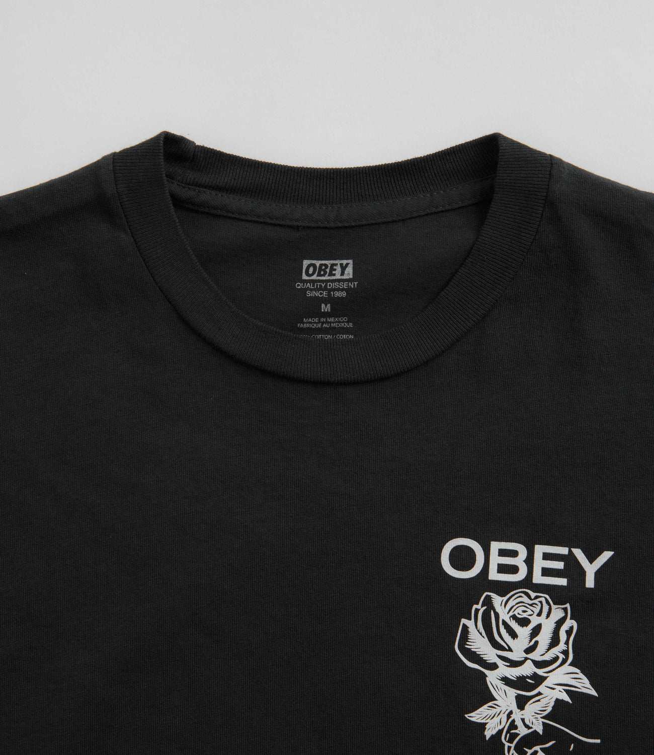 Obey Rise Above Rose T-Shirt - Pigment Vintage Black | Flatspot