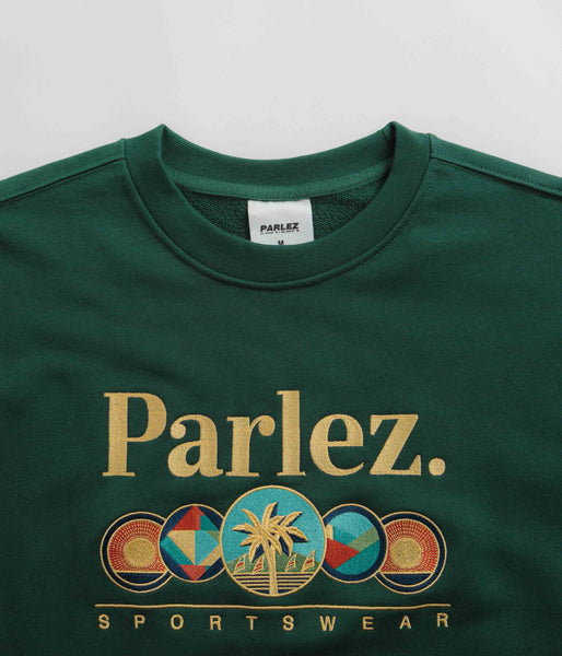 Parlez Reefer Crewneck Sweatshirt - Deep Green | flatspot