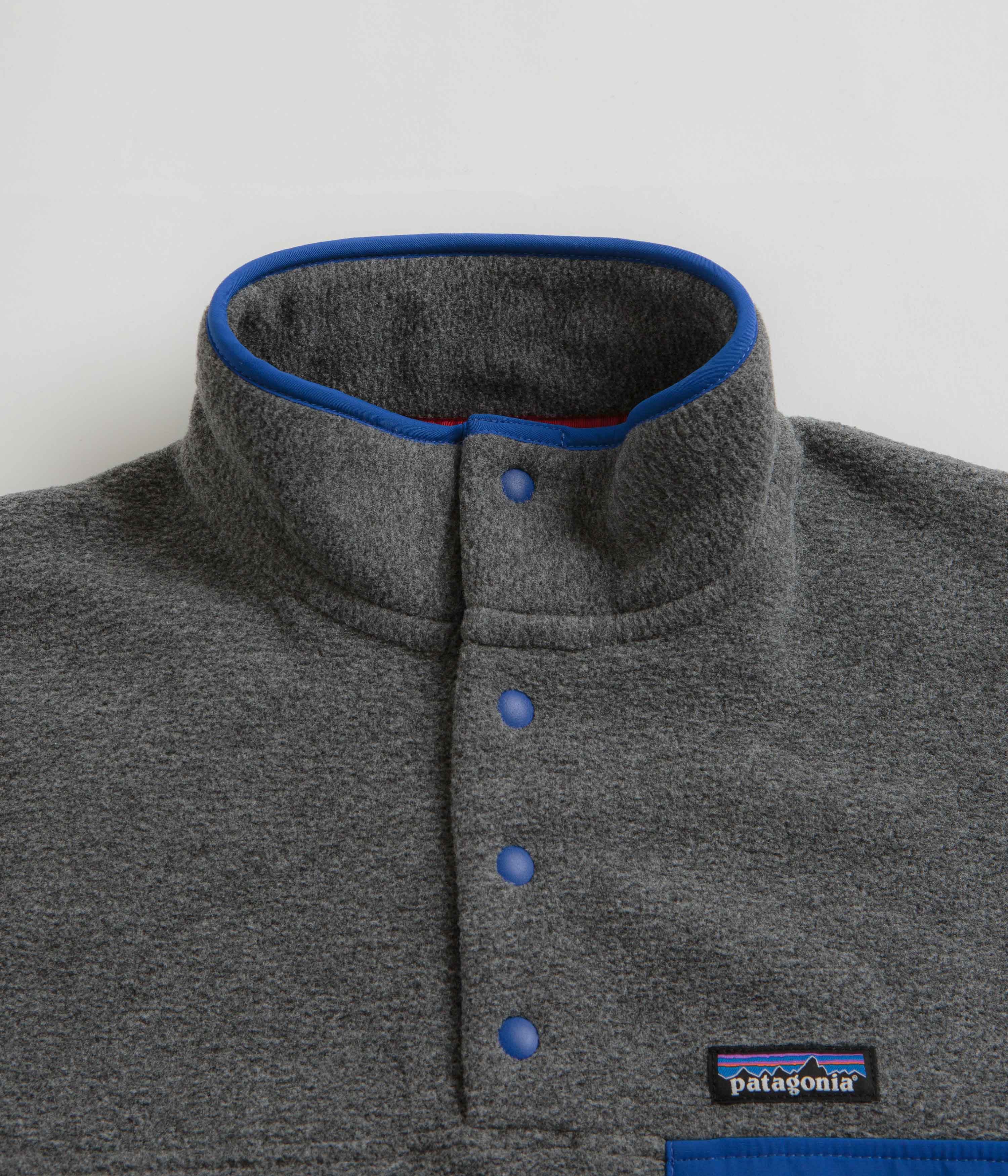 Patagonia Lightweight Synchilla Snap-T Fleece - Nickel / Passage Blue ...