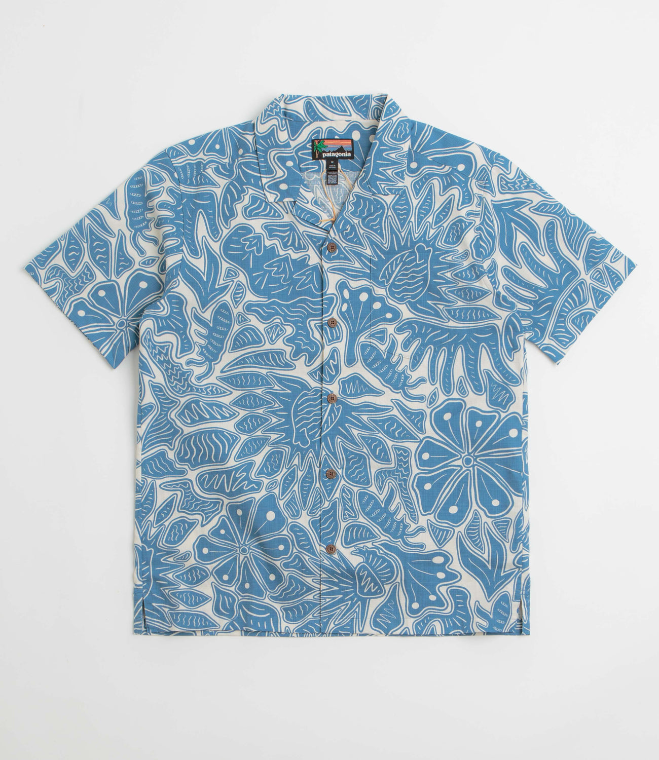 Patagonia Tidal Threads Camp Shirt - Bees and Flowers: Still Blue ...