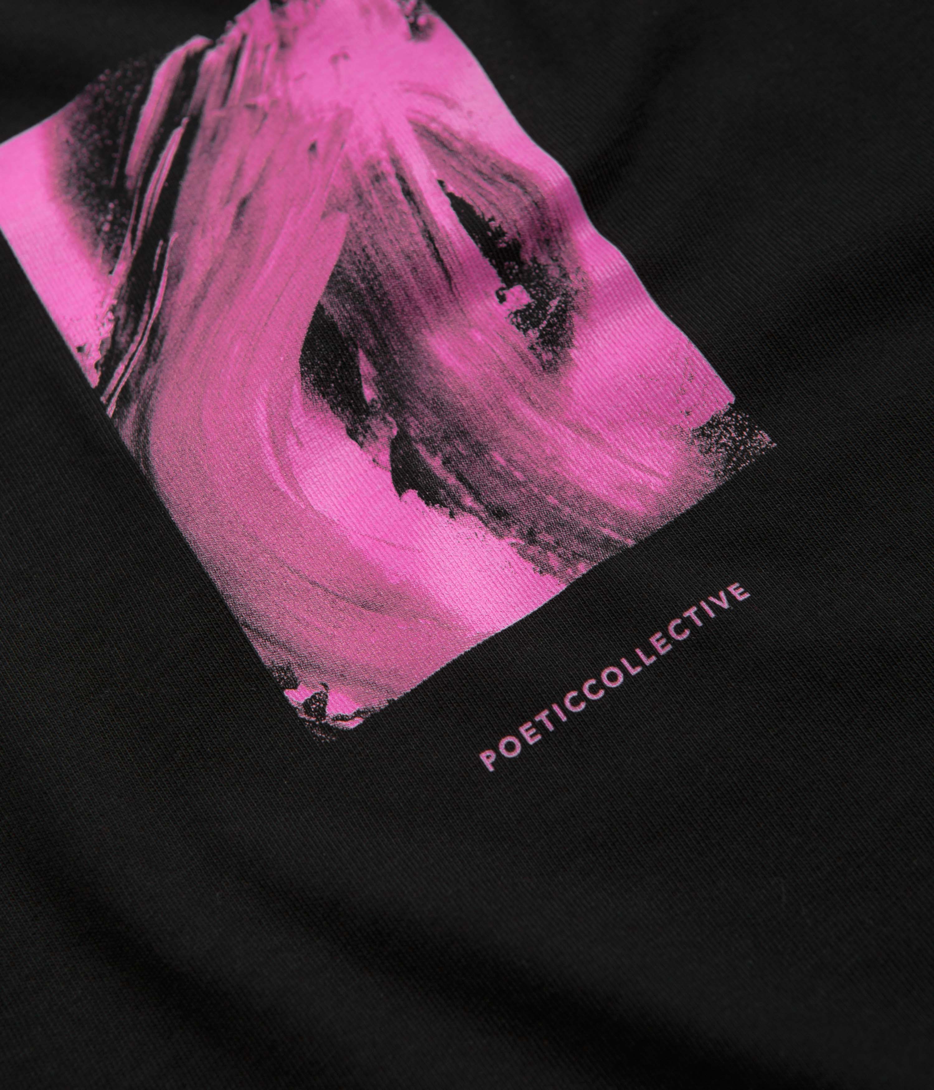 Poetic Collective Pink Abstract Frame T-Shirt - Black | Flatspot