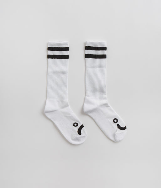 Polar Happy Sad Long Socks - White | Flatspot