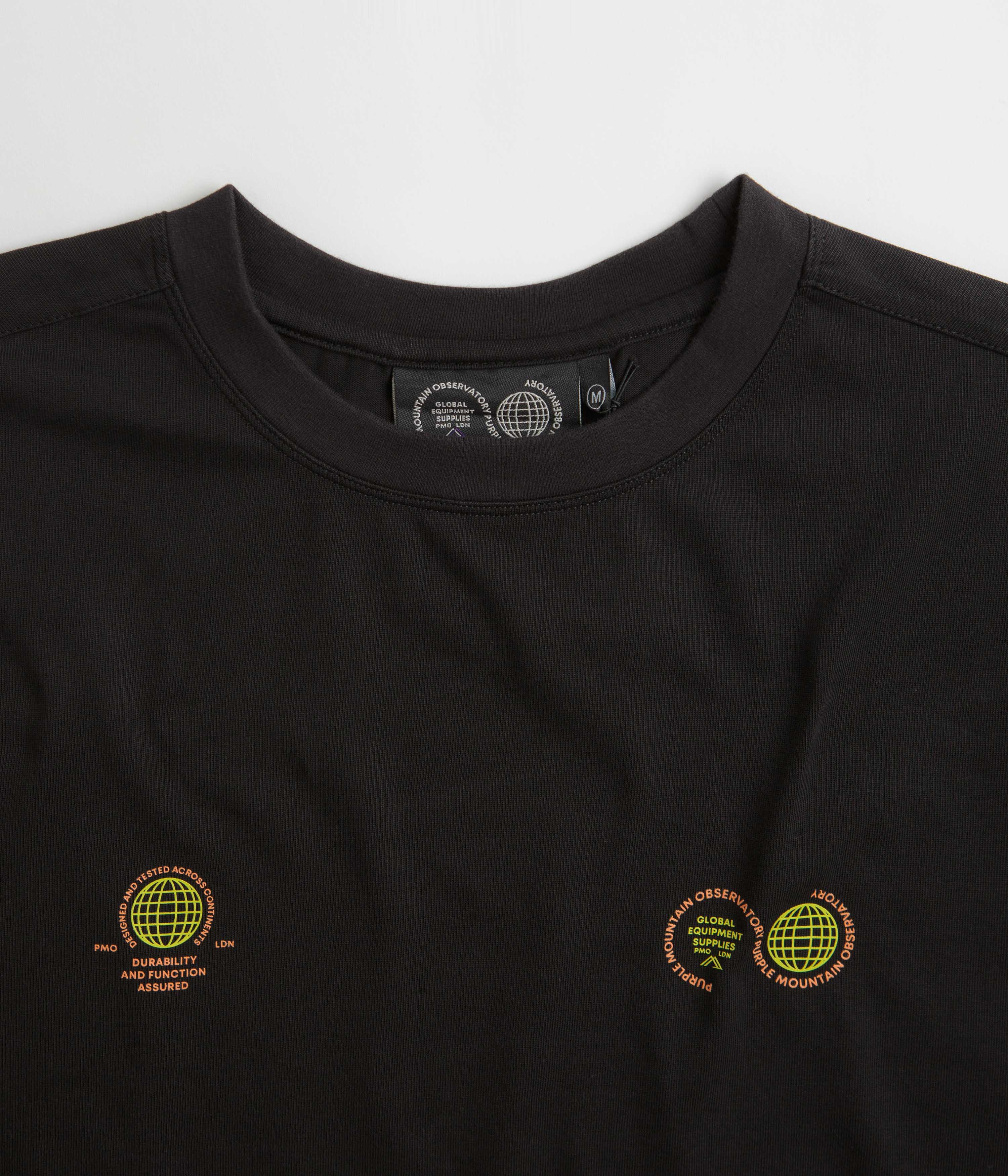 Purple Mountain Observatory Globe T-Shirt - Black | Flatspot