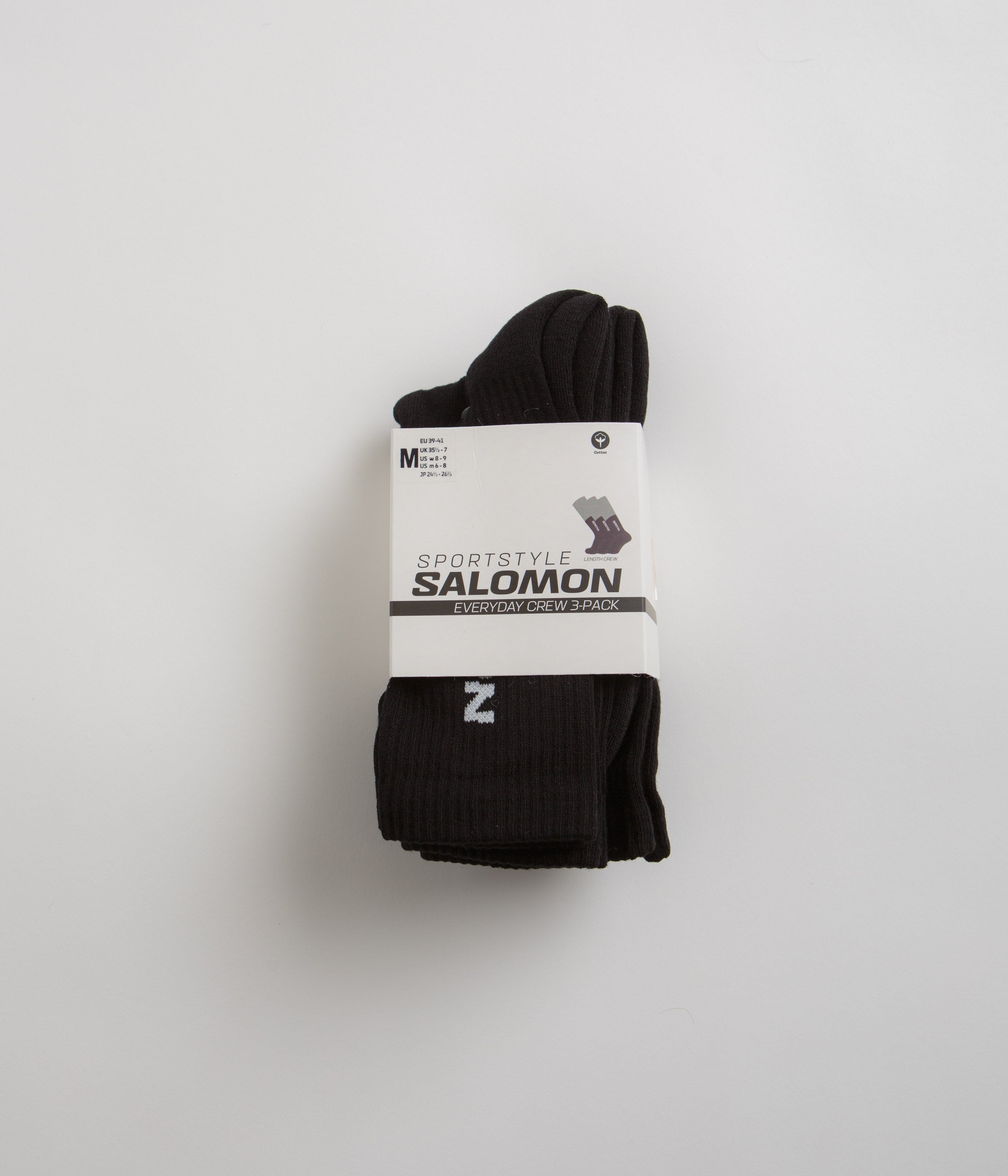 Salomon Everyday Crew Socks (3 Pack) - Black / Black / Black | Flatspot