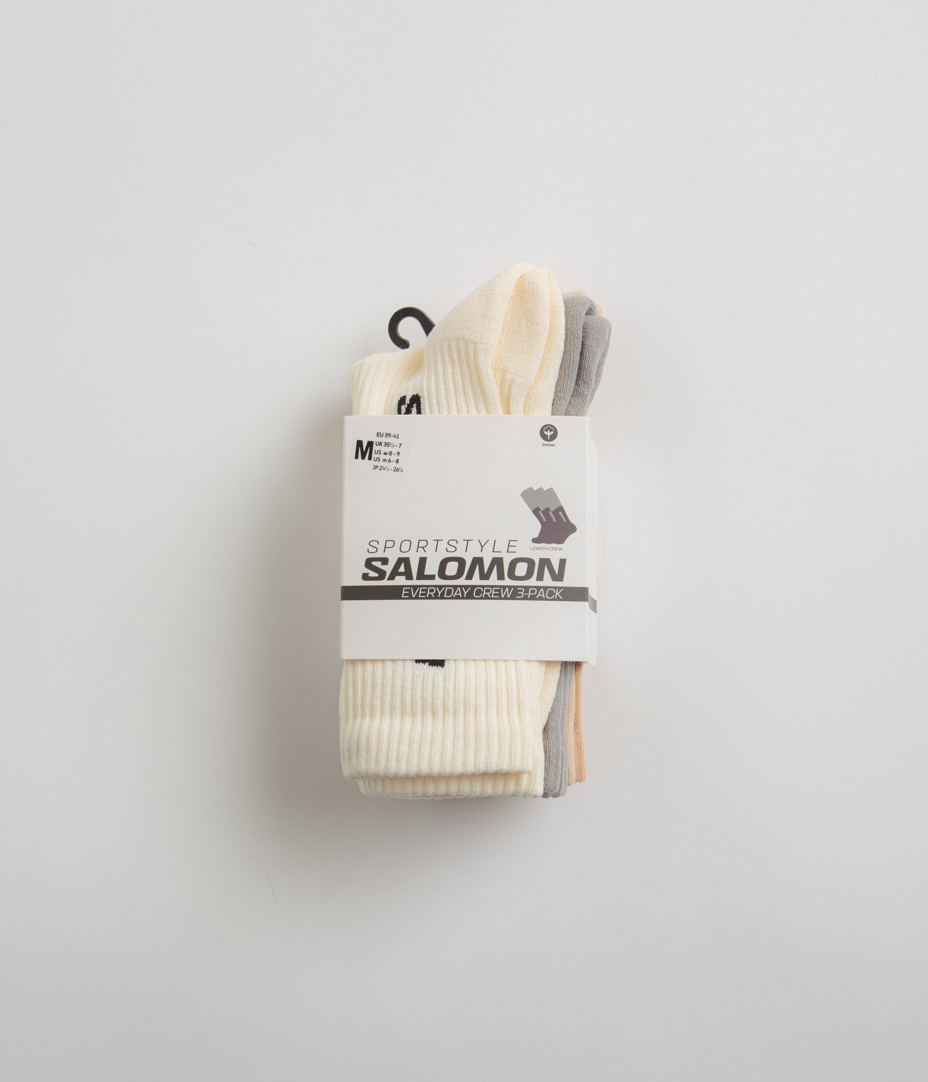 Salomon Everyday Crew Socks (3 Pack) - Vanilla Ice / Metal / Hazelnut ...