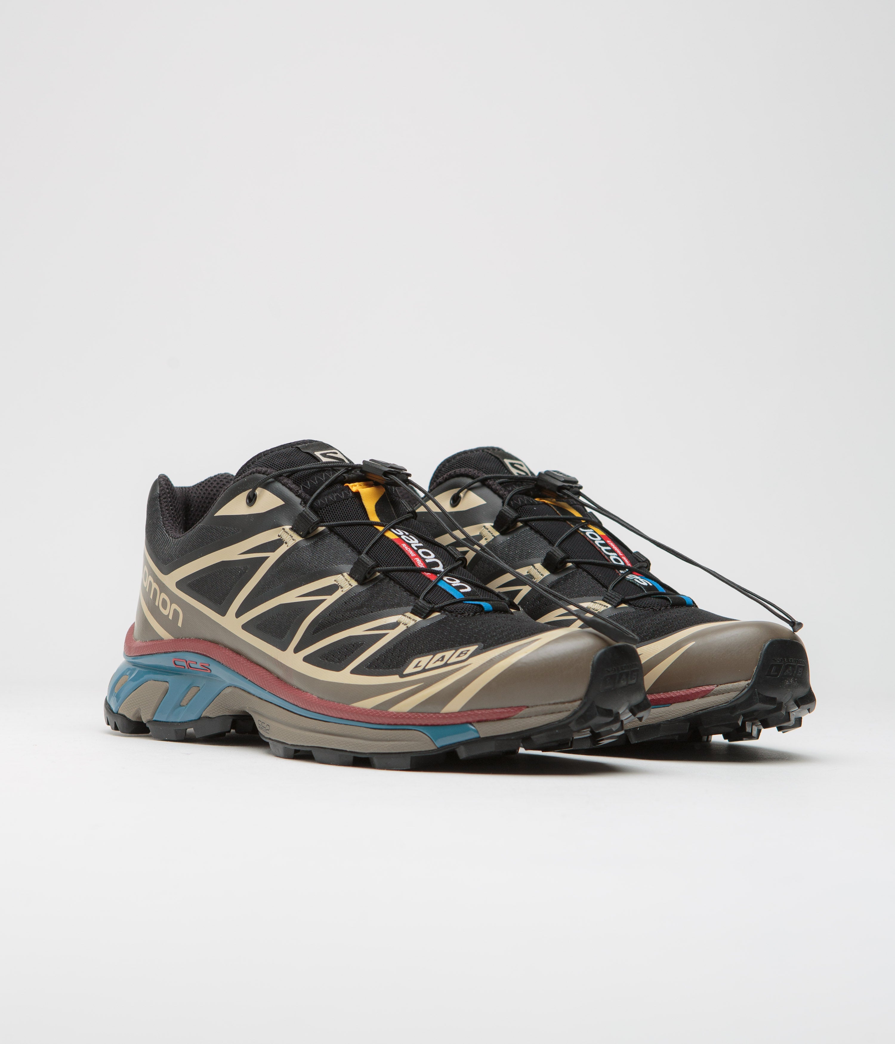 Salomon XT-6 Shoes - Black / Falcon / Cow Hide | Flatspot