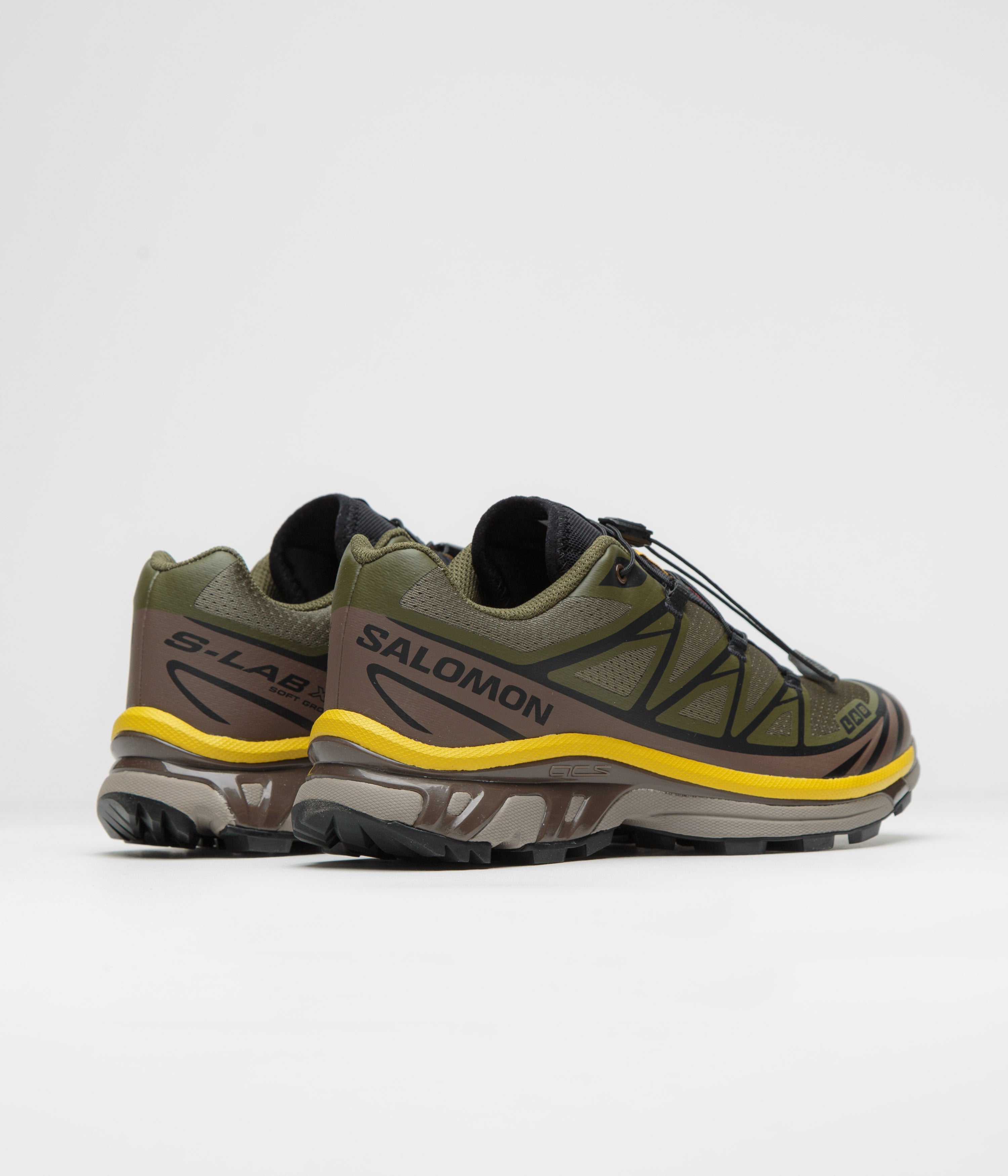 Salomon XT-6 Shoes - Olive Night / Black / Sulphur | Flatspot