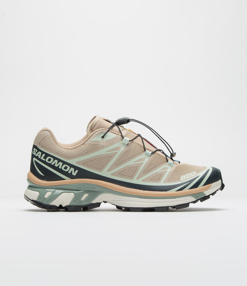Salomon XT-6 Shoes - Oxford Tan / Carbon / Clearly Aqua | flatspot