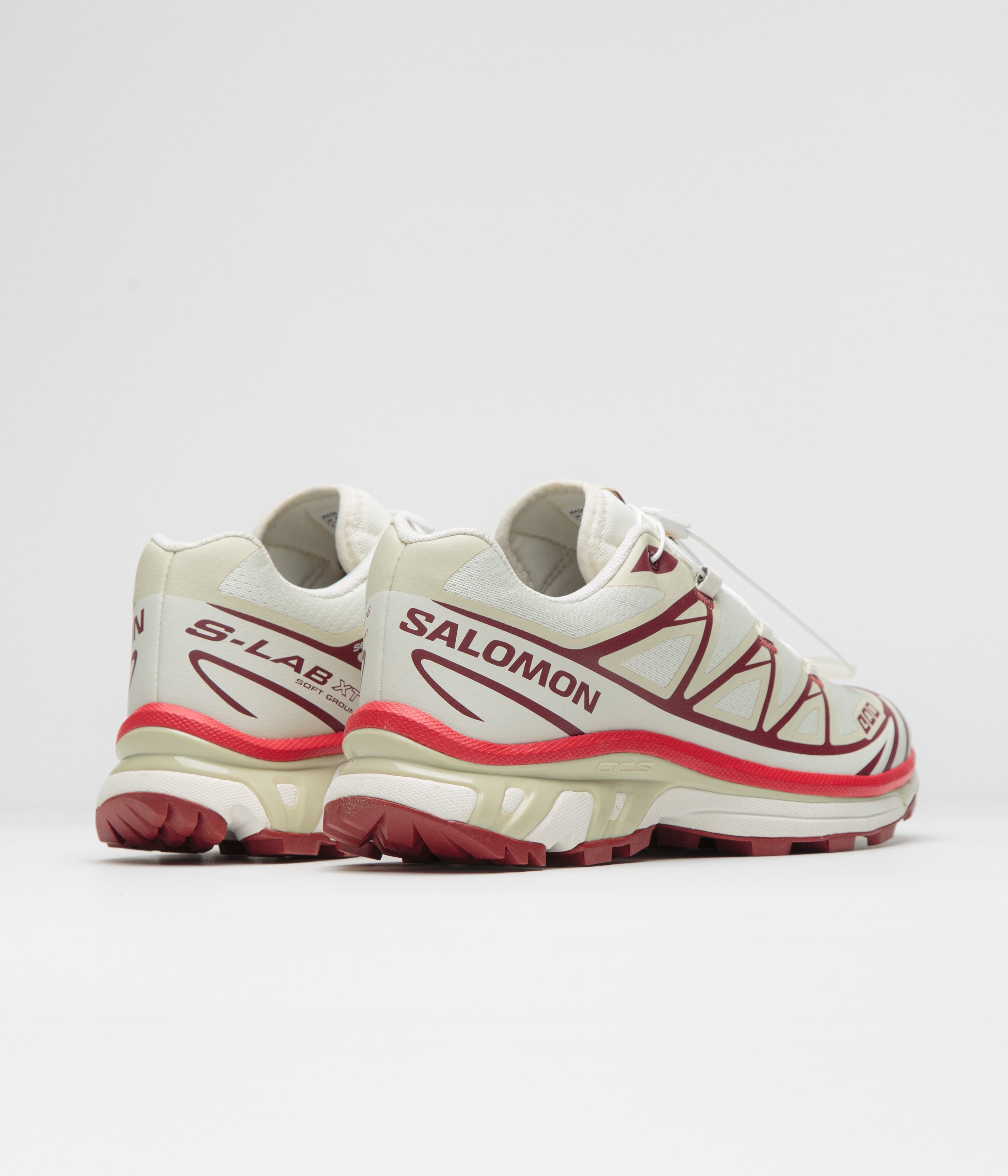 Salomon XT-6 Shoes - Vanilla Ice / Green Haze / Fired Brick | Flatspot