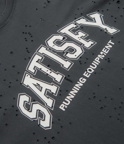 Satisfy MothTech Varsity Logo T-Shirt - Aged Black | Flatspot