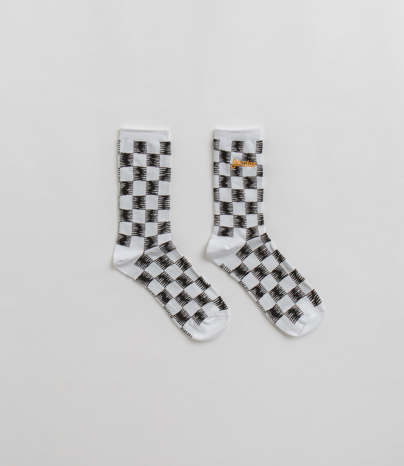 Service Works Checker Socks - Black / White Checker | Flatspot