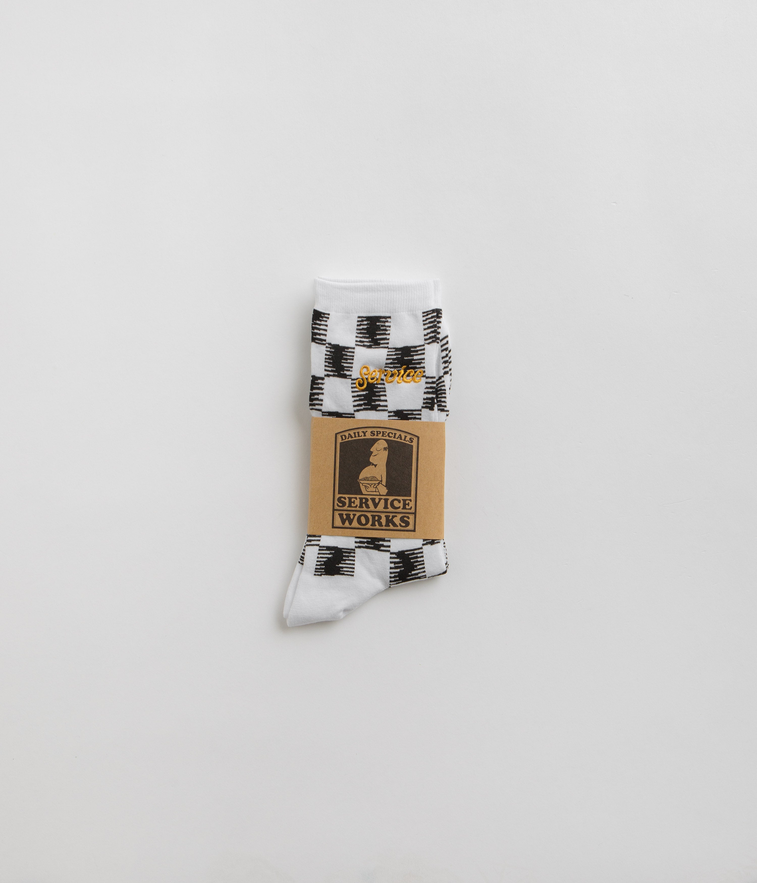 Service Works Checker Socks - Black / White Checker | Flatspot