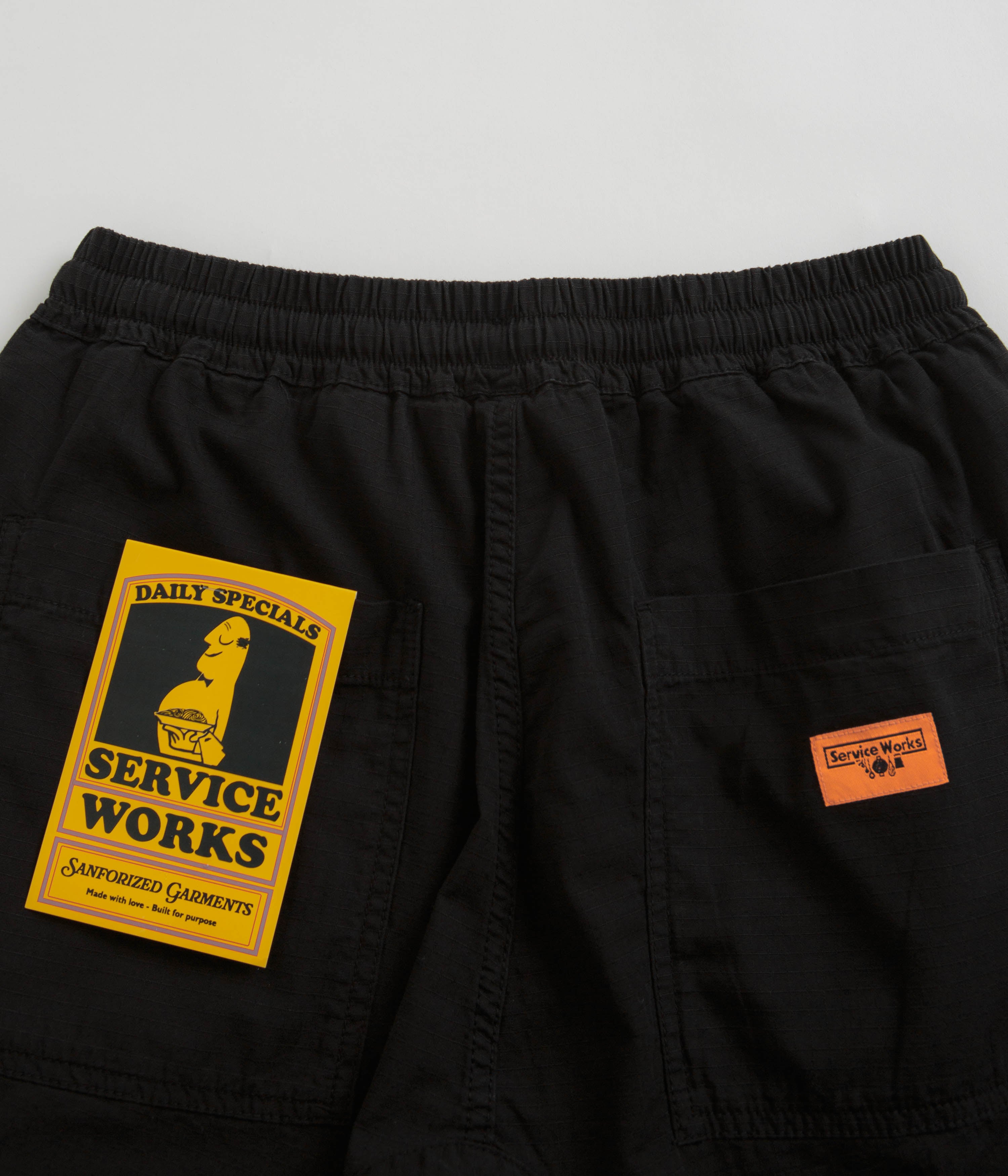 Service Works Classic Chef Shorts - Black | Flatspot
