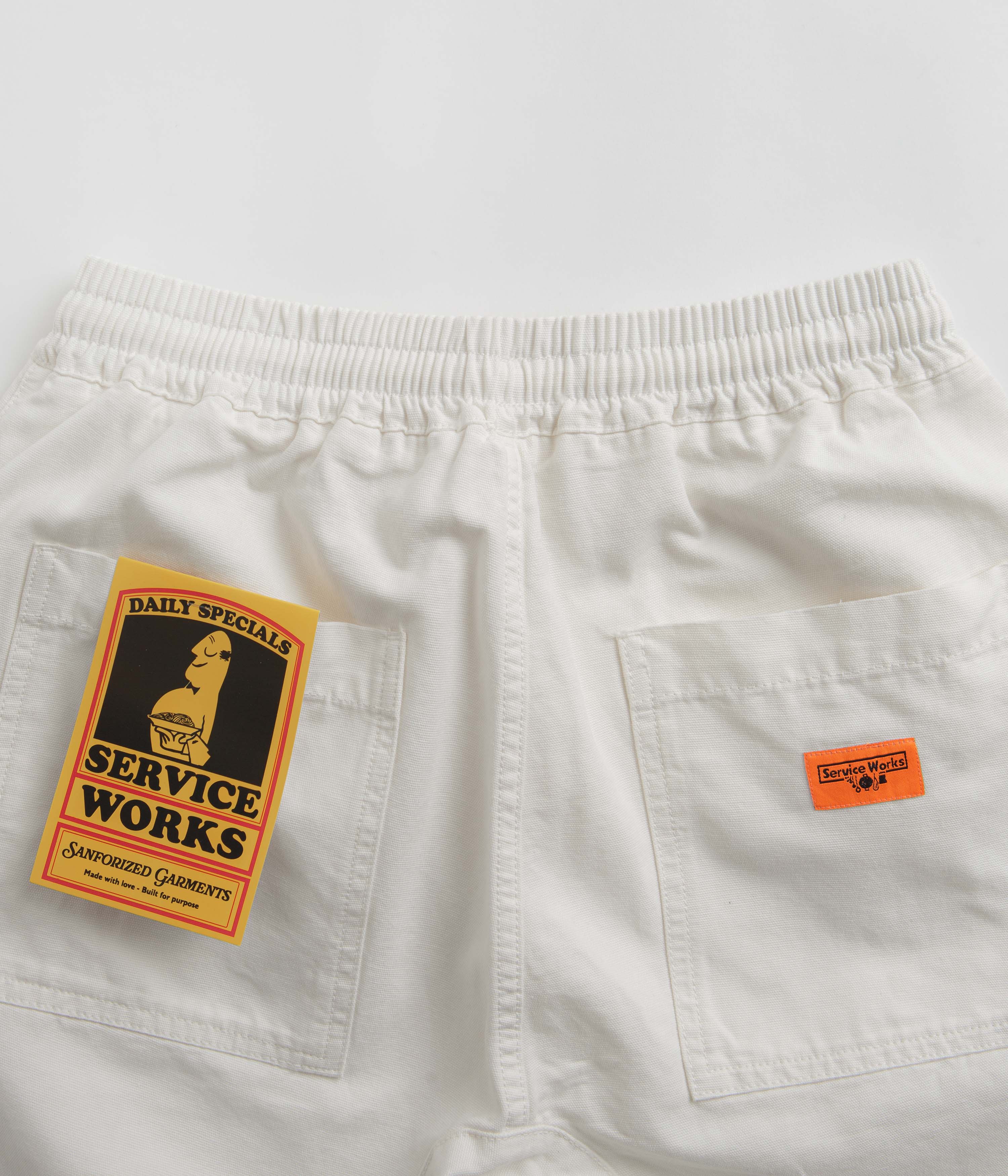 Service Works Classic Chef Shorts - Off-White | Flatspot