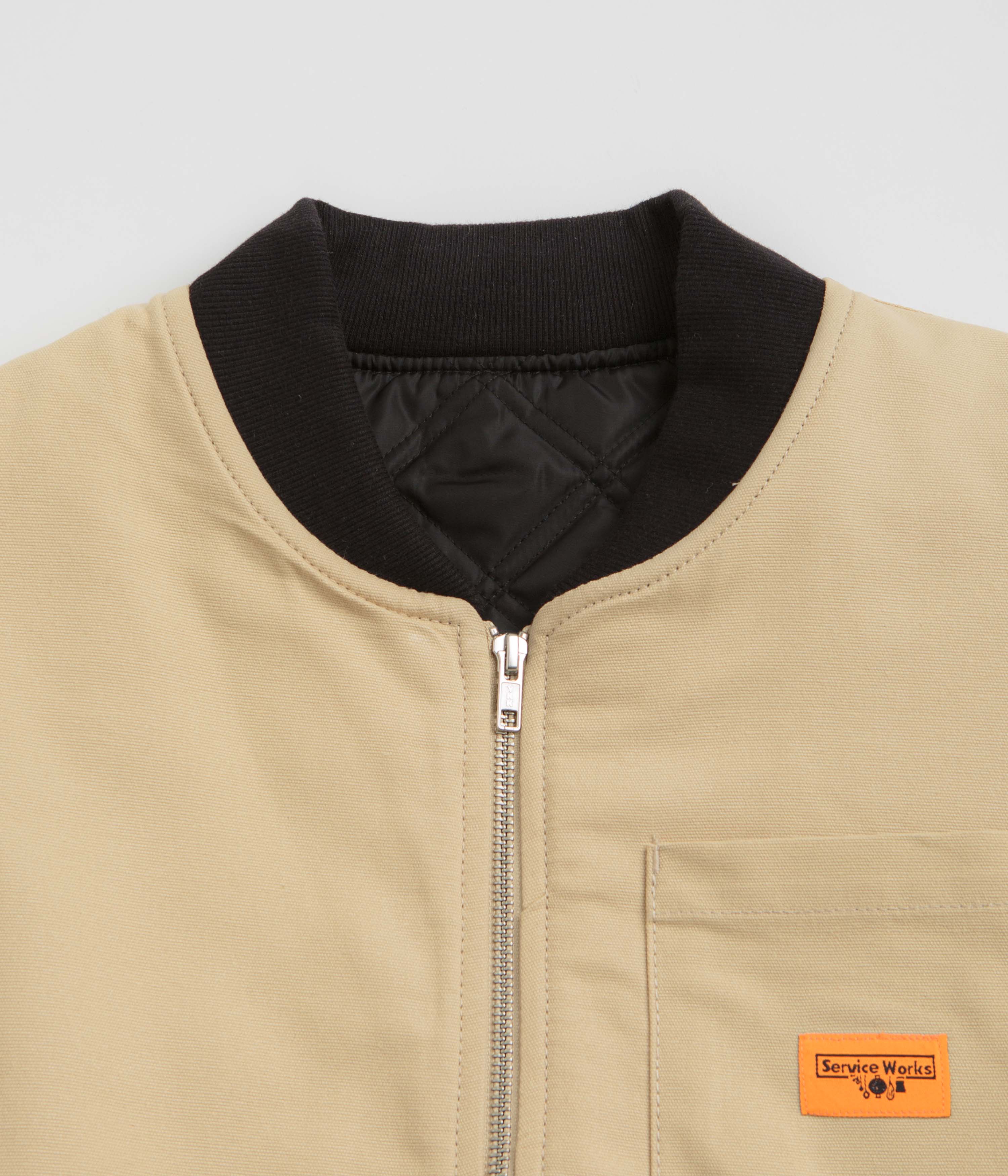 Service Works Padded Work Vest Jacket - Pale Khaki | flatspot