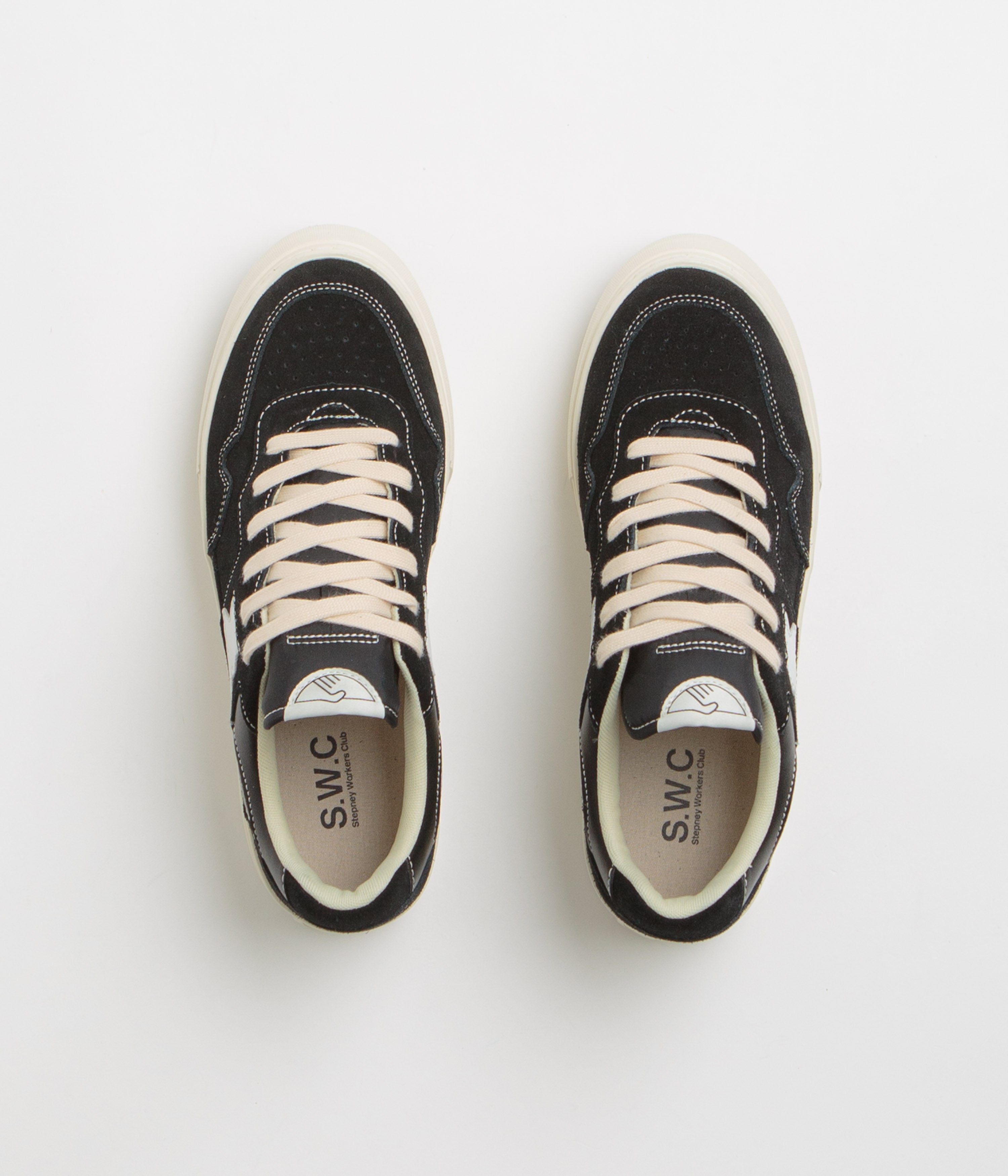 Stepney Workers Club Pearl S-Strike Suede Shoes - Black / White | Flatspot