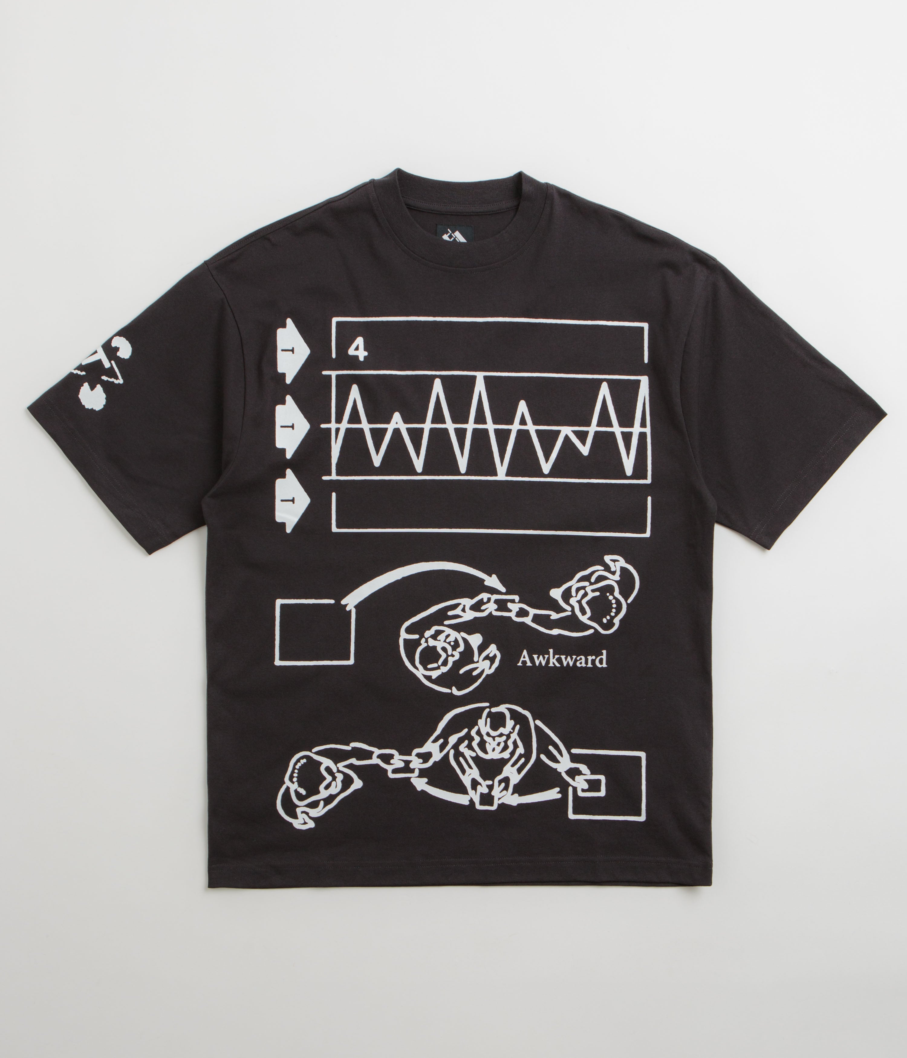 The Trilogy Tapes Awkward Graph T-Shirt - Black | Flatspot