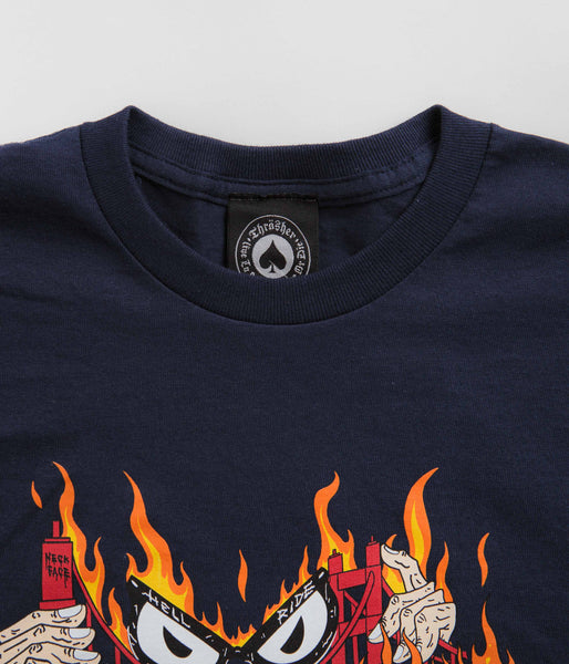 Thrasher Sucka Free By Neckface T-Shirt - Navy | Flatspot