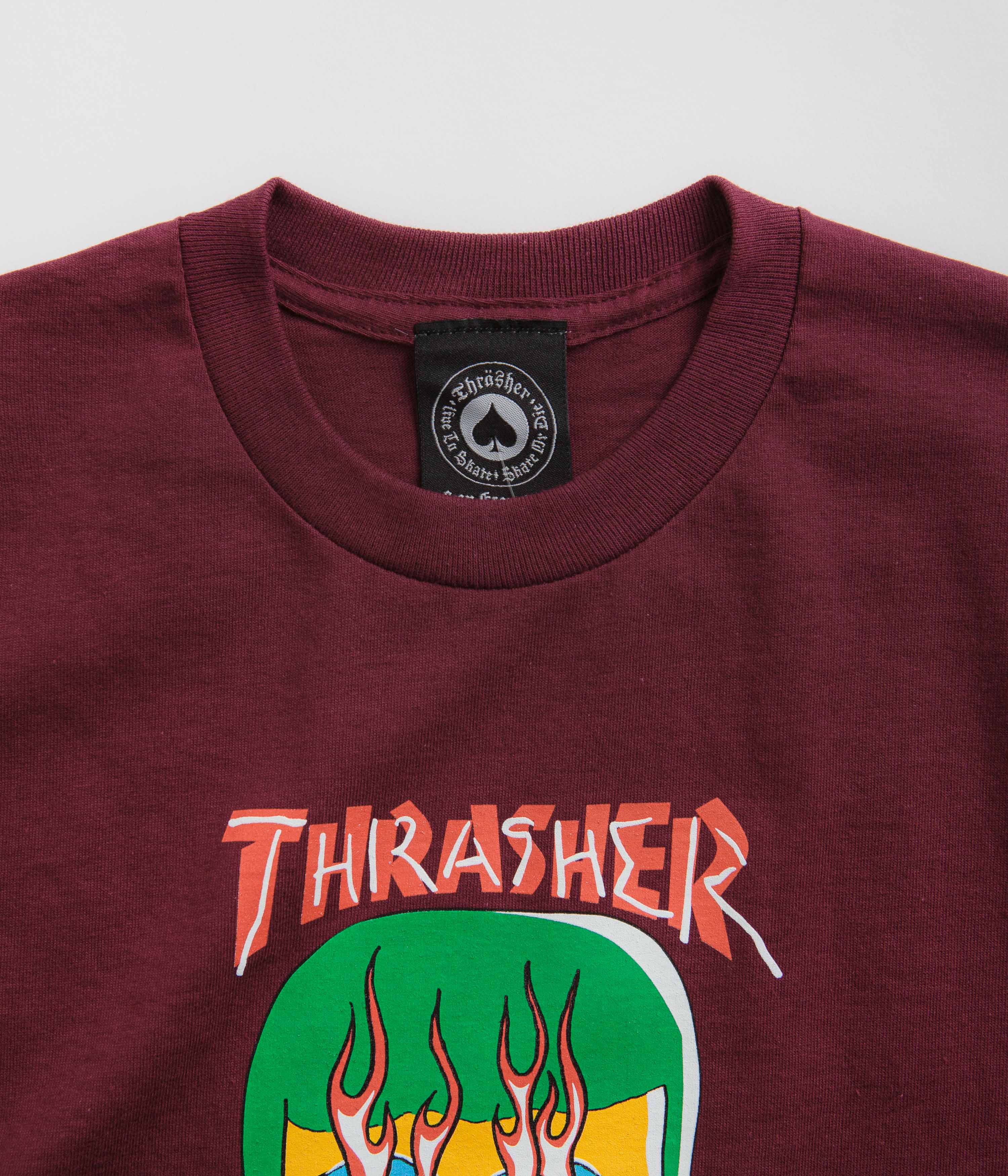Thrasher Talk Shit By Gonz T-Shirt - Maroon | flatspot