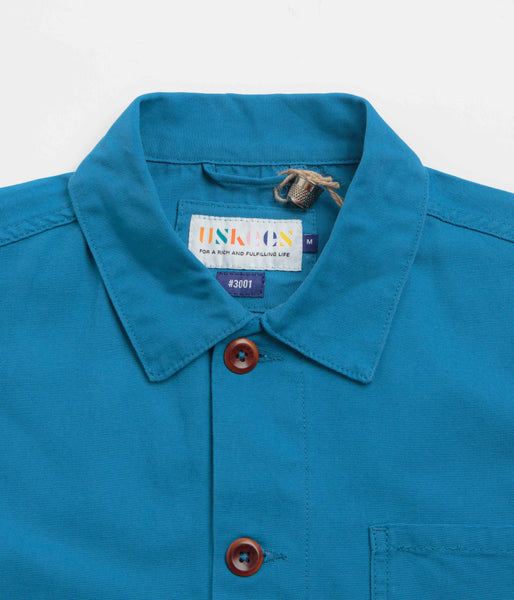 Uskees 3001 Buttoned Overshirt - Bright Blue | Flatspot