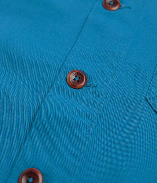 Uskees 3001 Buttoned Overshirt - Bright Blue | Flatspot