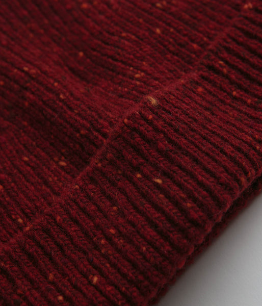 Uskees 4003 Speckled Donegal Wool Beanie - Merlot | flatspot