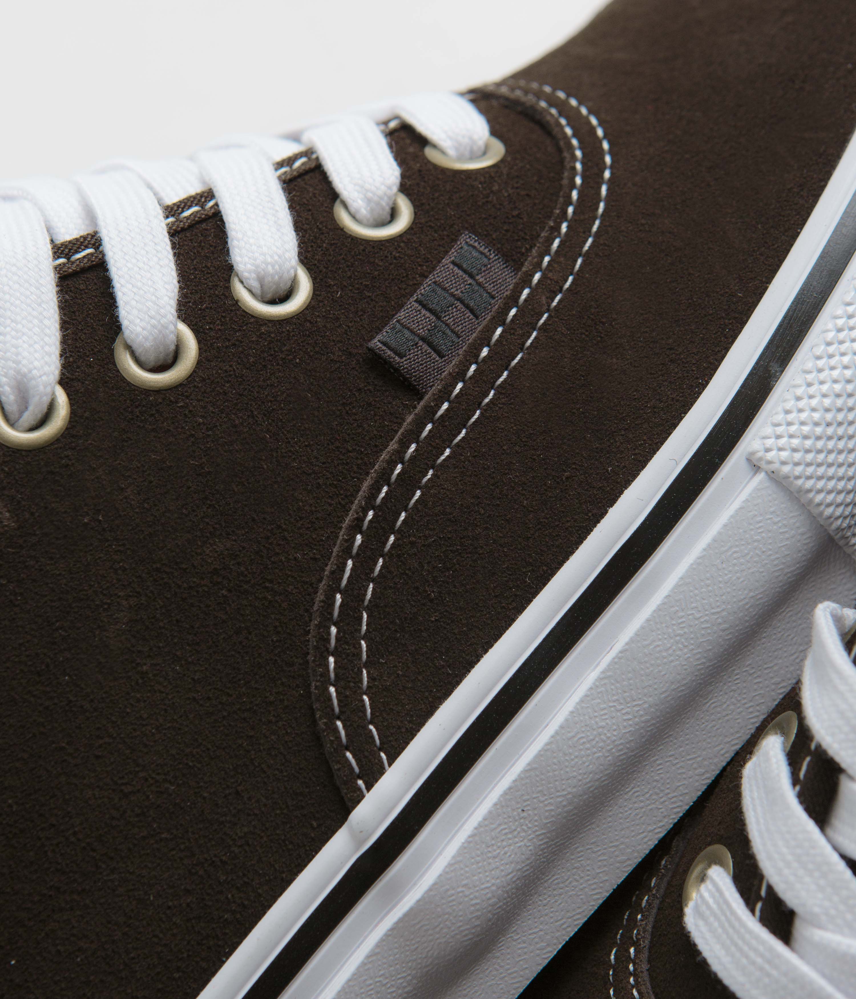 Vans Skate Authentic Mid VCU Shoes - Dark Brown / White | Flatspot