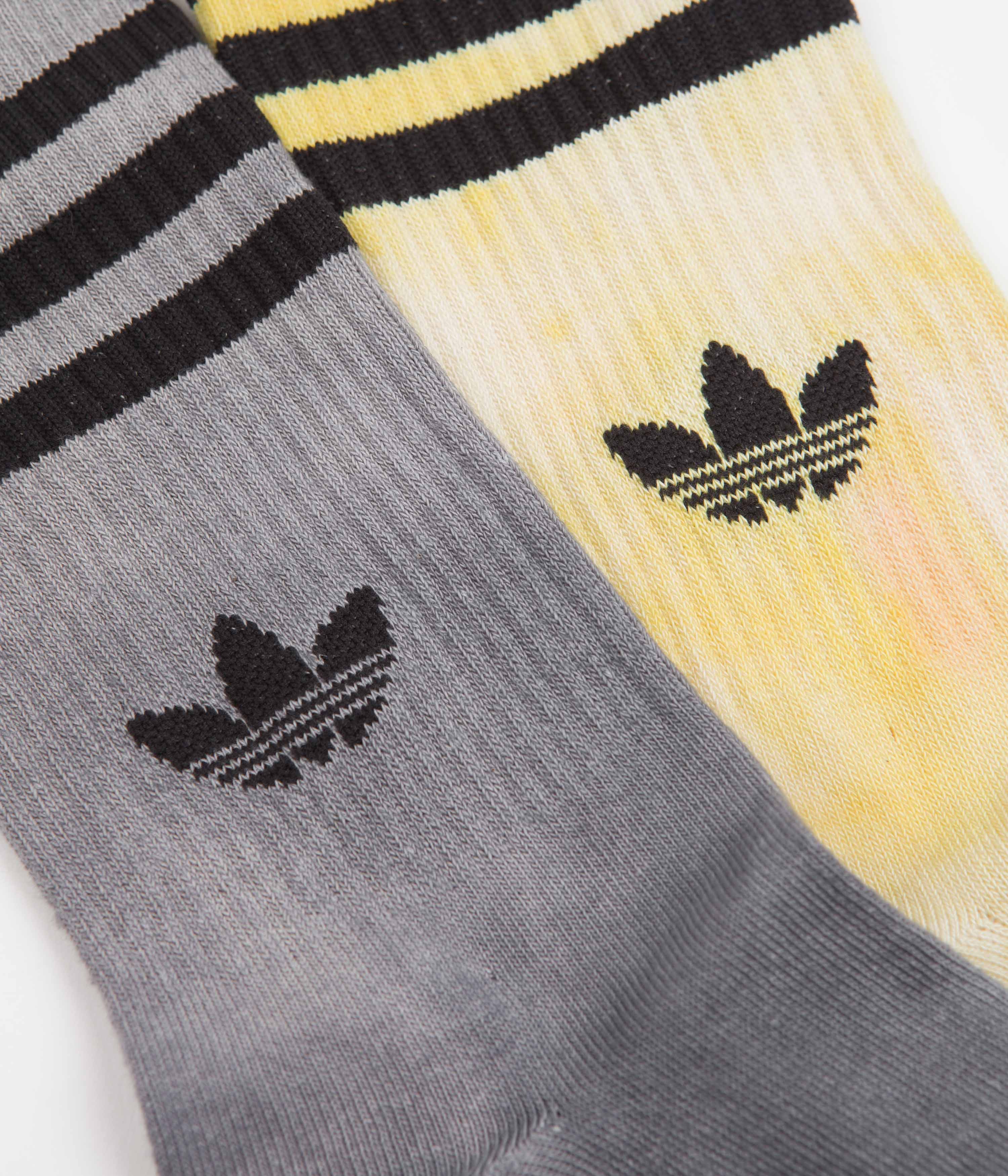 Adidas Batik Socks (2 Pair) - Solid Grey / Black | Flatspot