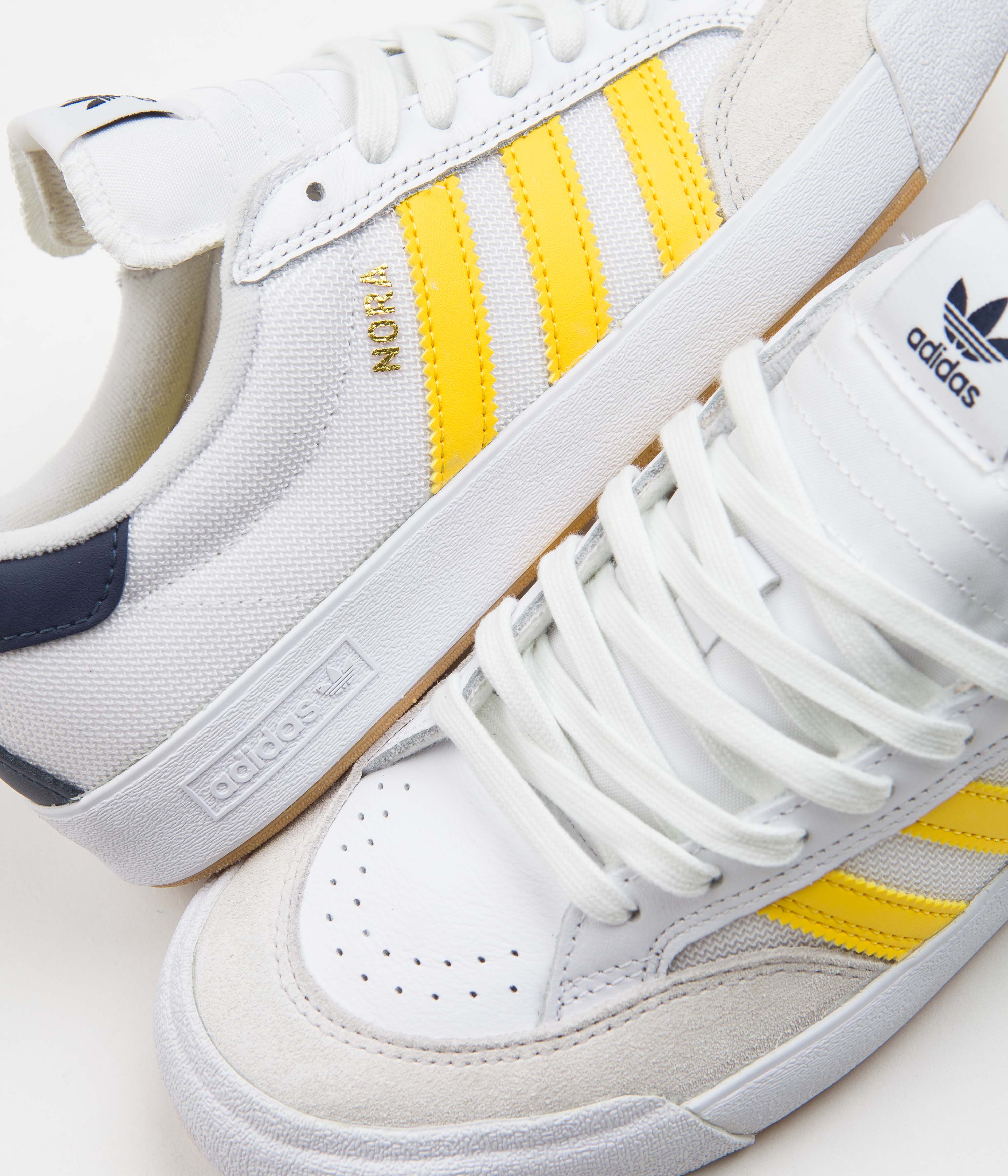 Adidas Nora Shoes - FTWR White / Bold Gold / Collegiate Navy | Flatspot