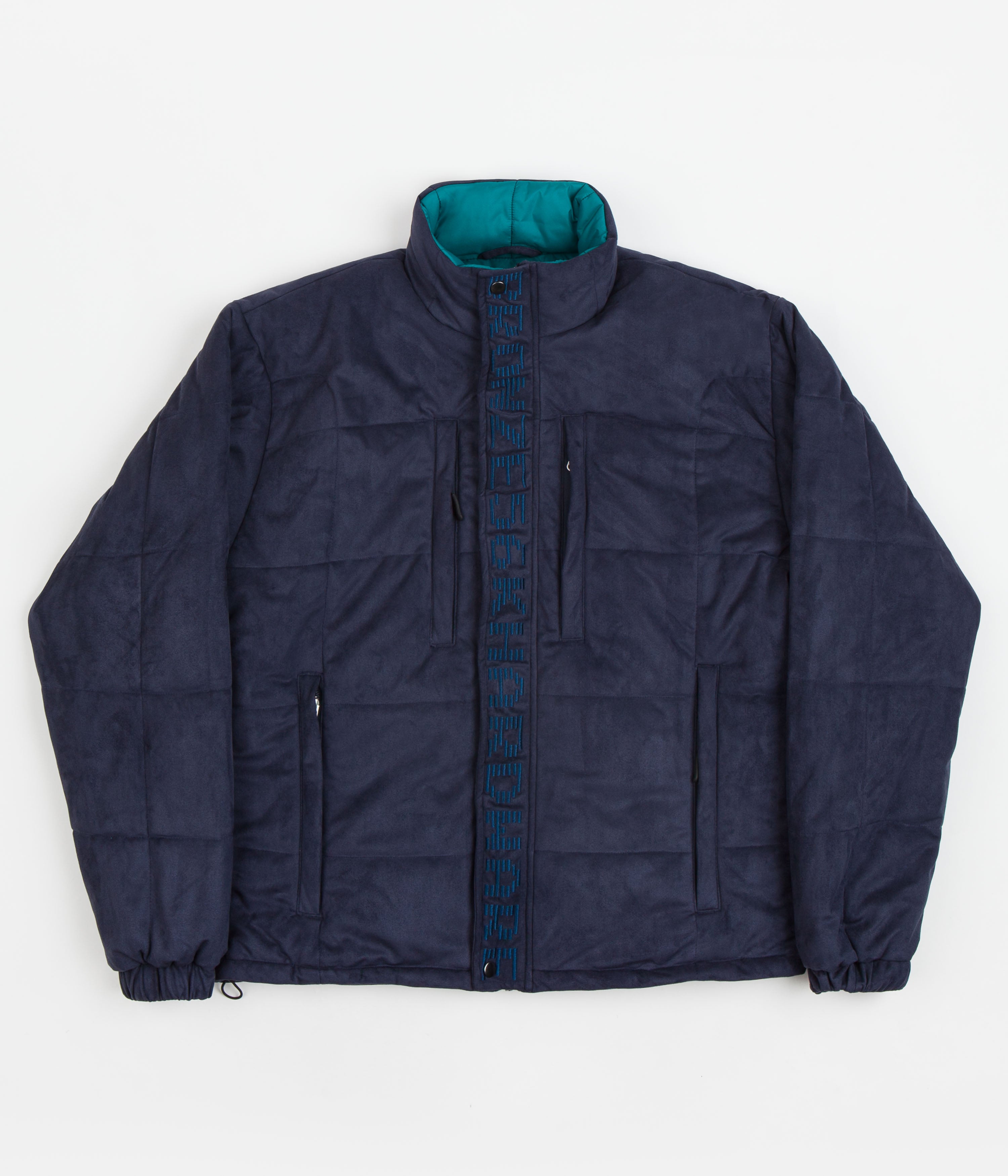 Bronze 56K Faux Suede Puffer Jacket - Navy | Flatspot