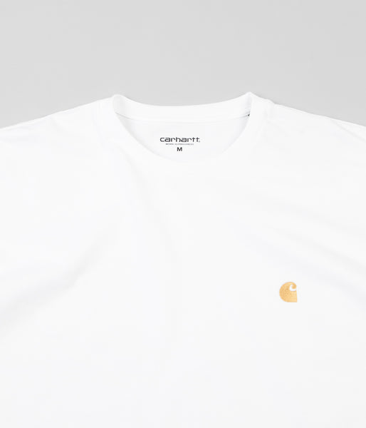 Carhartt Chase Long Sleeve T-Shirt - White / Gold | Flatspot