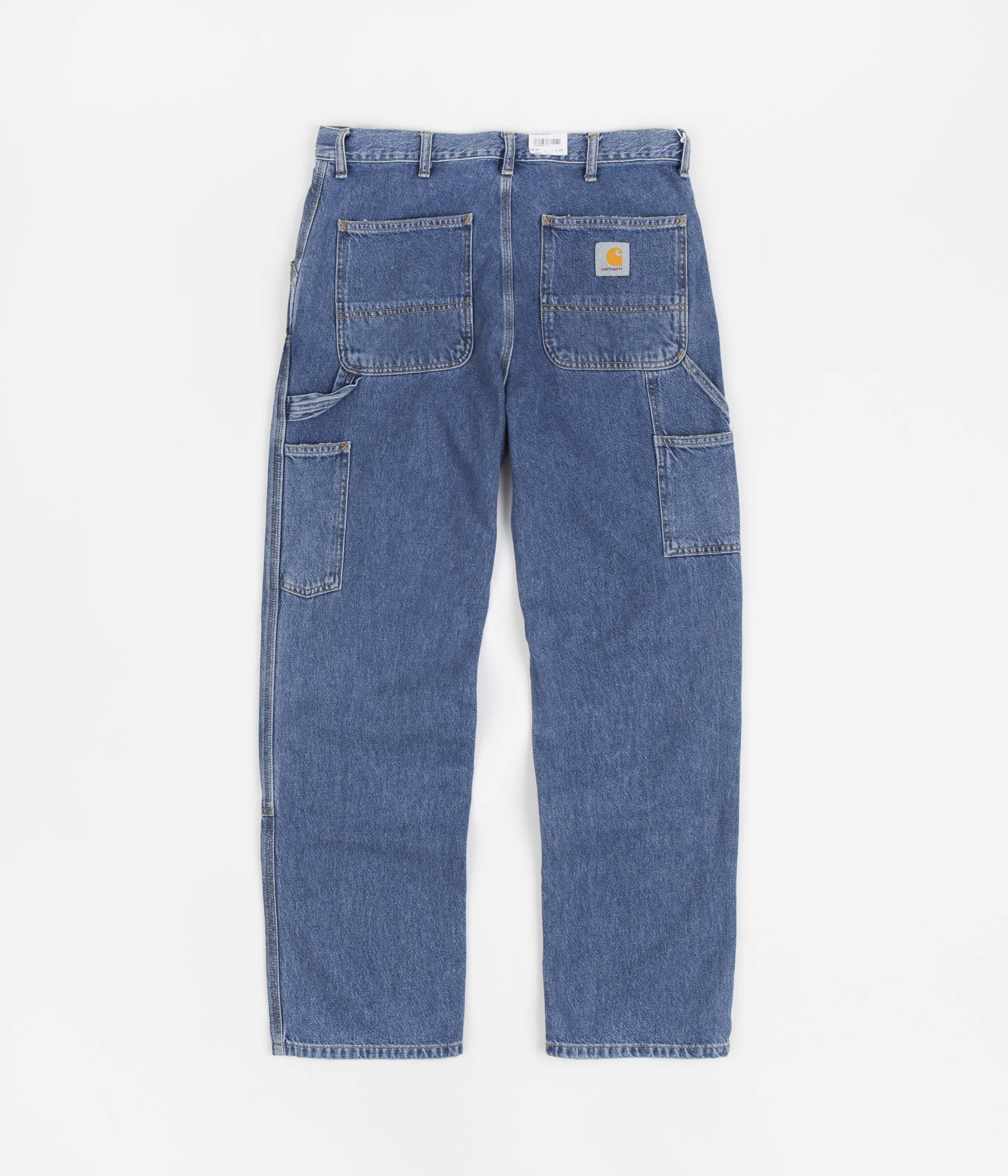 Carhartt Double Knee Denim Pants - Blue Heavy Stone Wash | Flatspot
