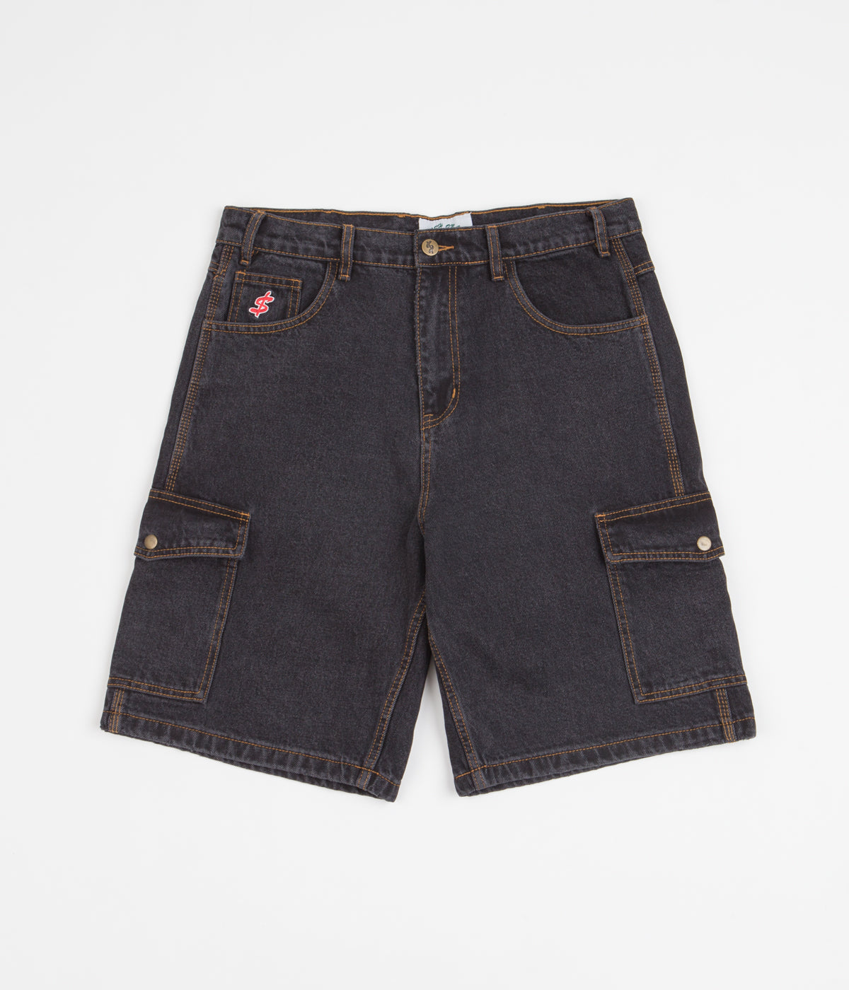 Cash Only Denim Cargo Shorts - Washed Black | Flatspot